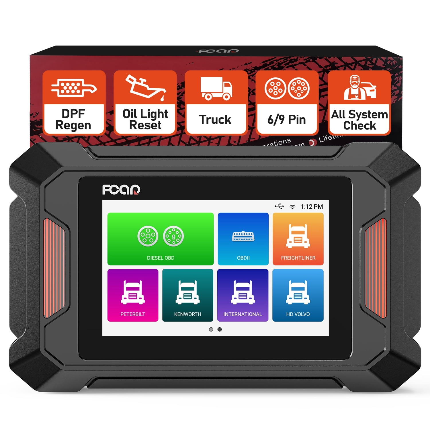 FCAR F801 Heavy Duty Truck Scanner, Diesel Diagnostic, DPF Regen, OBD2 Code Reader, Vehicle ...