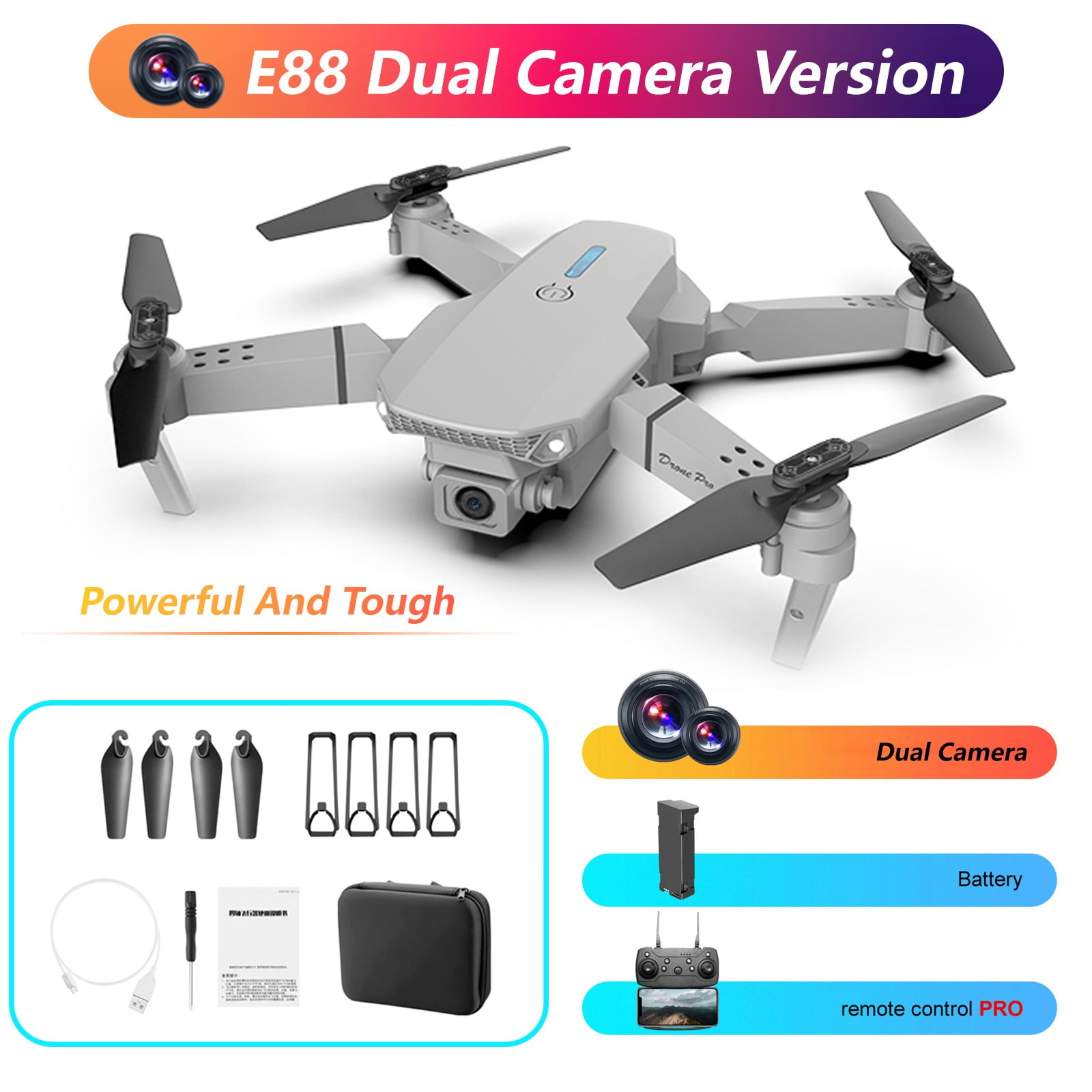 FCC Certified Mini Drone - 2.4GHz RC Helicopter with 120° Adjustable ...