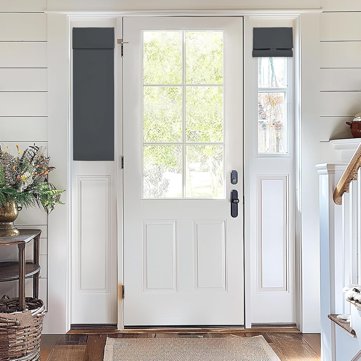 FCCAUD-Grey Classroom Window Curtain - Privacy Tie up Shade Thermal ...