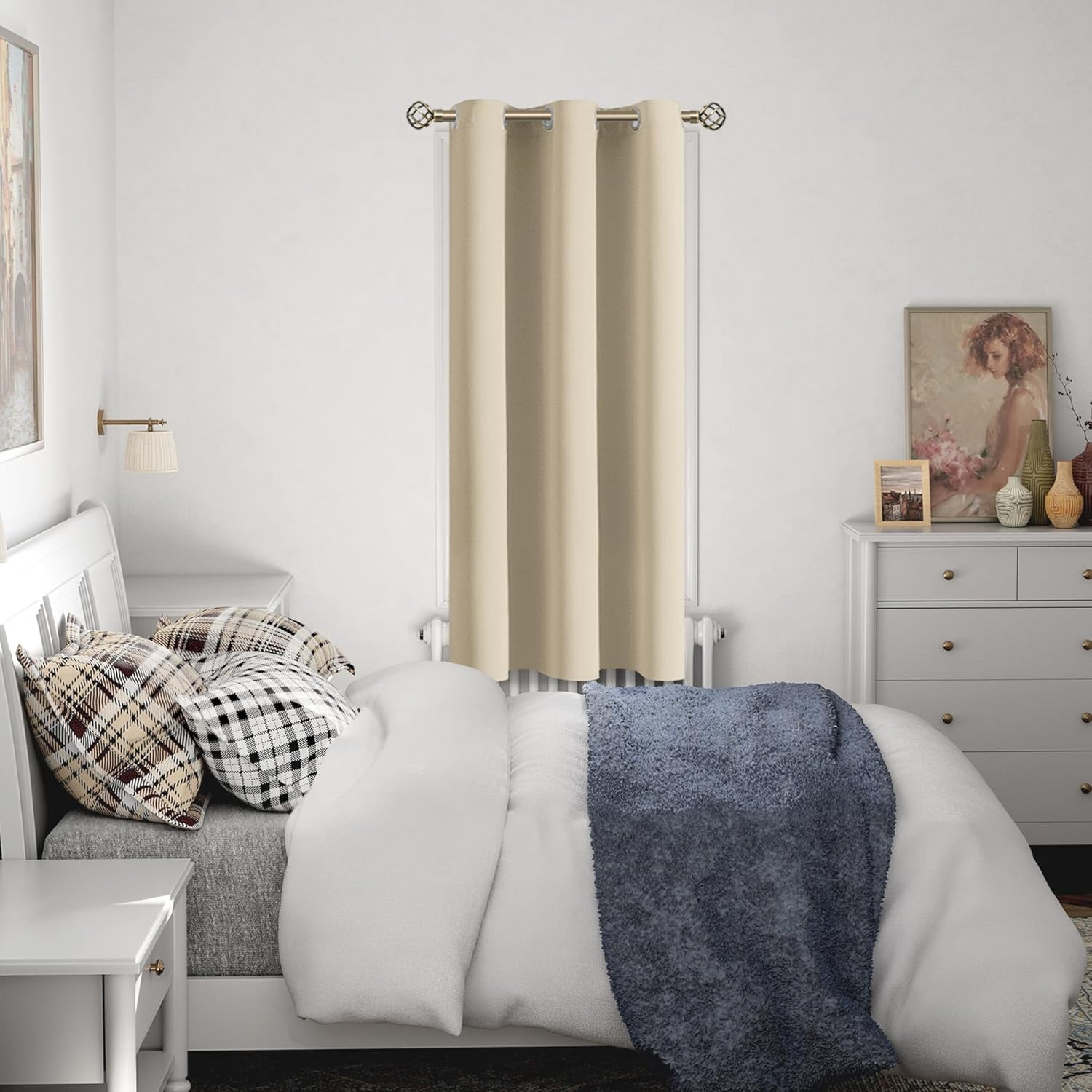 FCCAUD-Living Room Curtain 72 Inch Length, Room Darkening Curtain ...