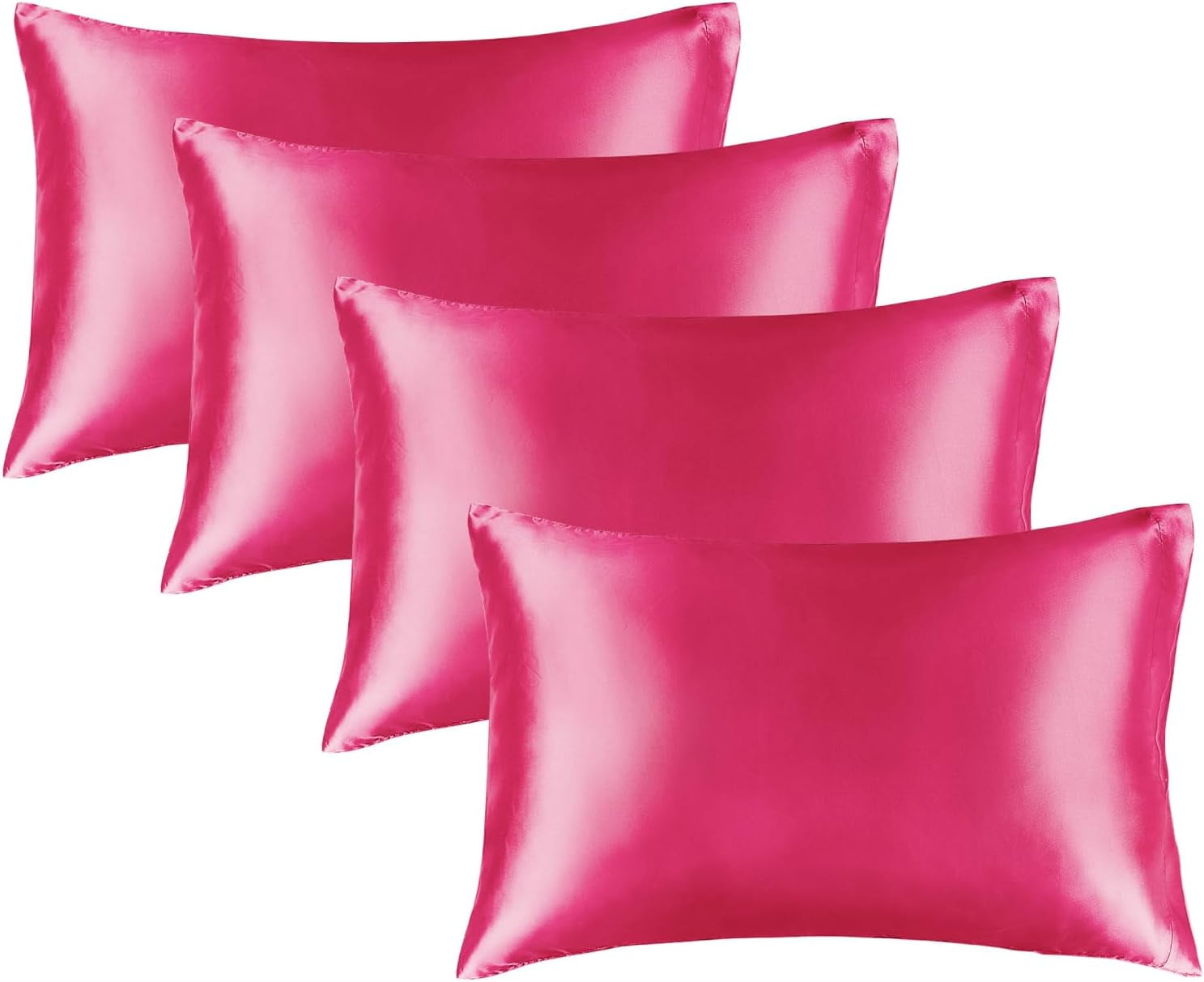 FCCAUD-Satin Pillowcase for Hair and Skin, Super Soft Similar to Silk Pillow Cases 4 Pack with ...