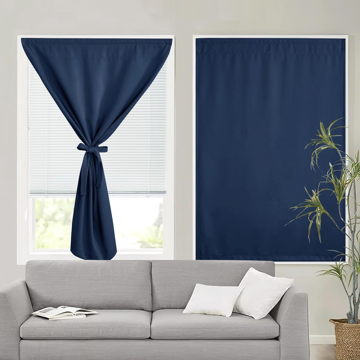 FCCAUD-Self Adhesive 100% Blackout Curtains for Bedroom, Portable ...