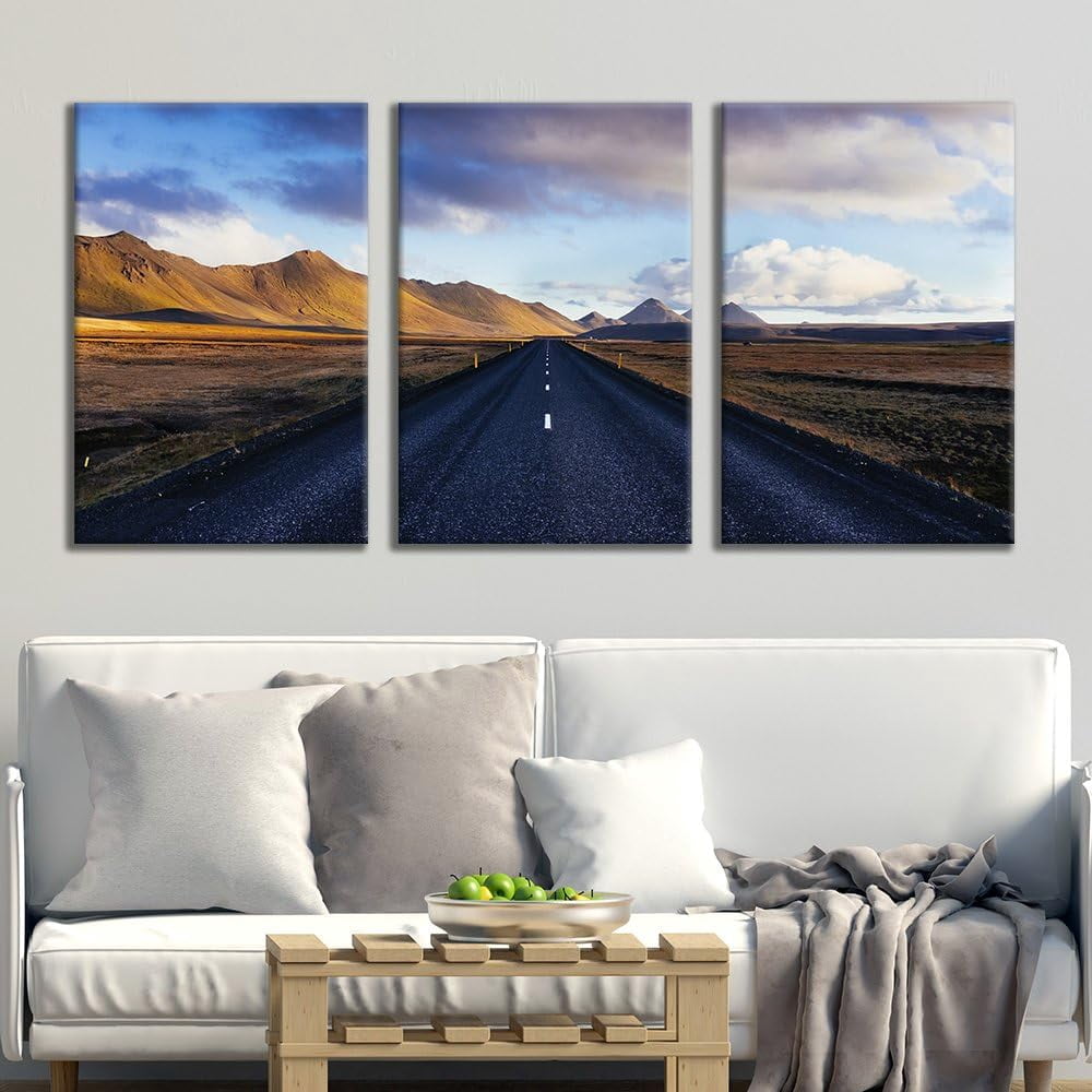FCCUYE - 3 Panel Canvas Wall Art - Majestic Natural Landscape Triptych ...