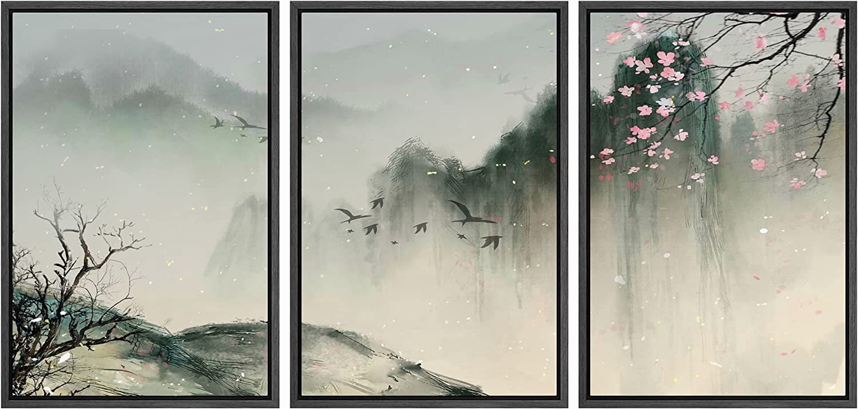 FCCUYE 3 Panel d Canvas Wall Art - The Magpie by Claude Monet - Giclee ...