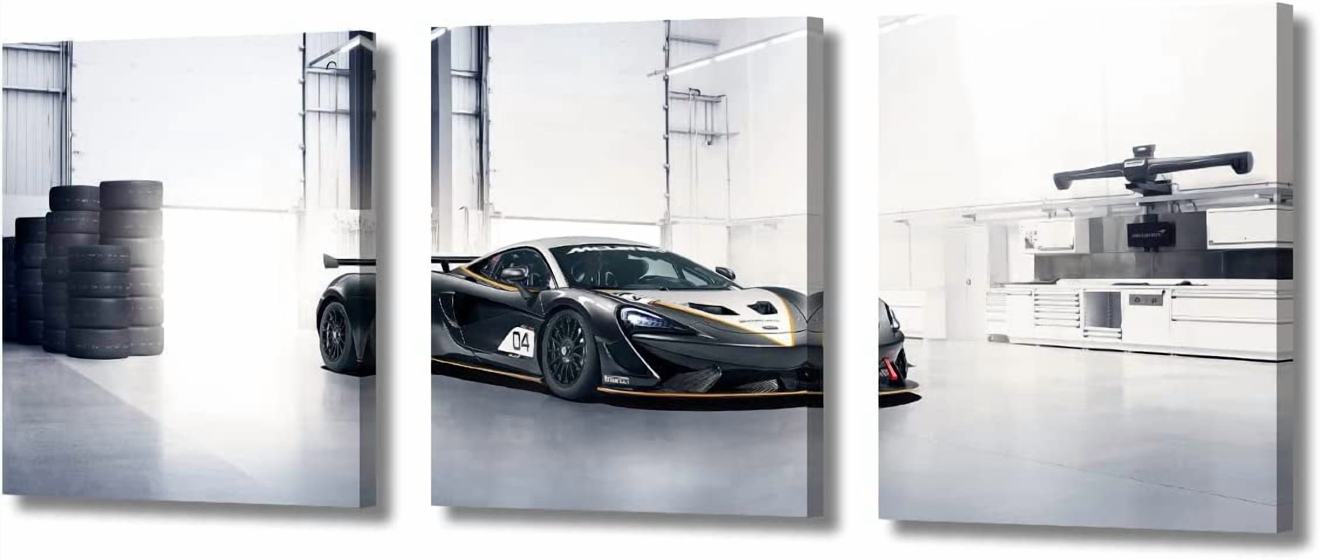 FCCUYE 3 Piece Canvas Wall Art - Panoramic View of LP 610 4 Blue ...