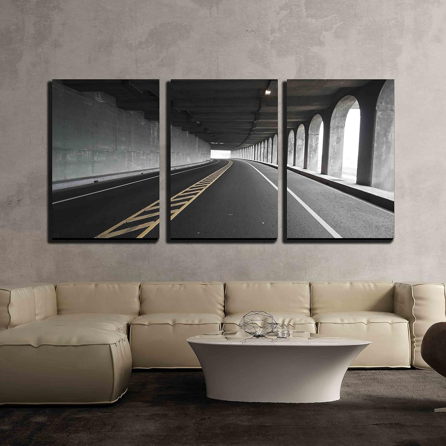 FCCUYE - 3 Piece Canvas Wall Art - Subway High-Speed Train with Motion ...
