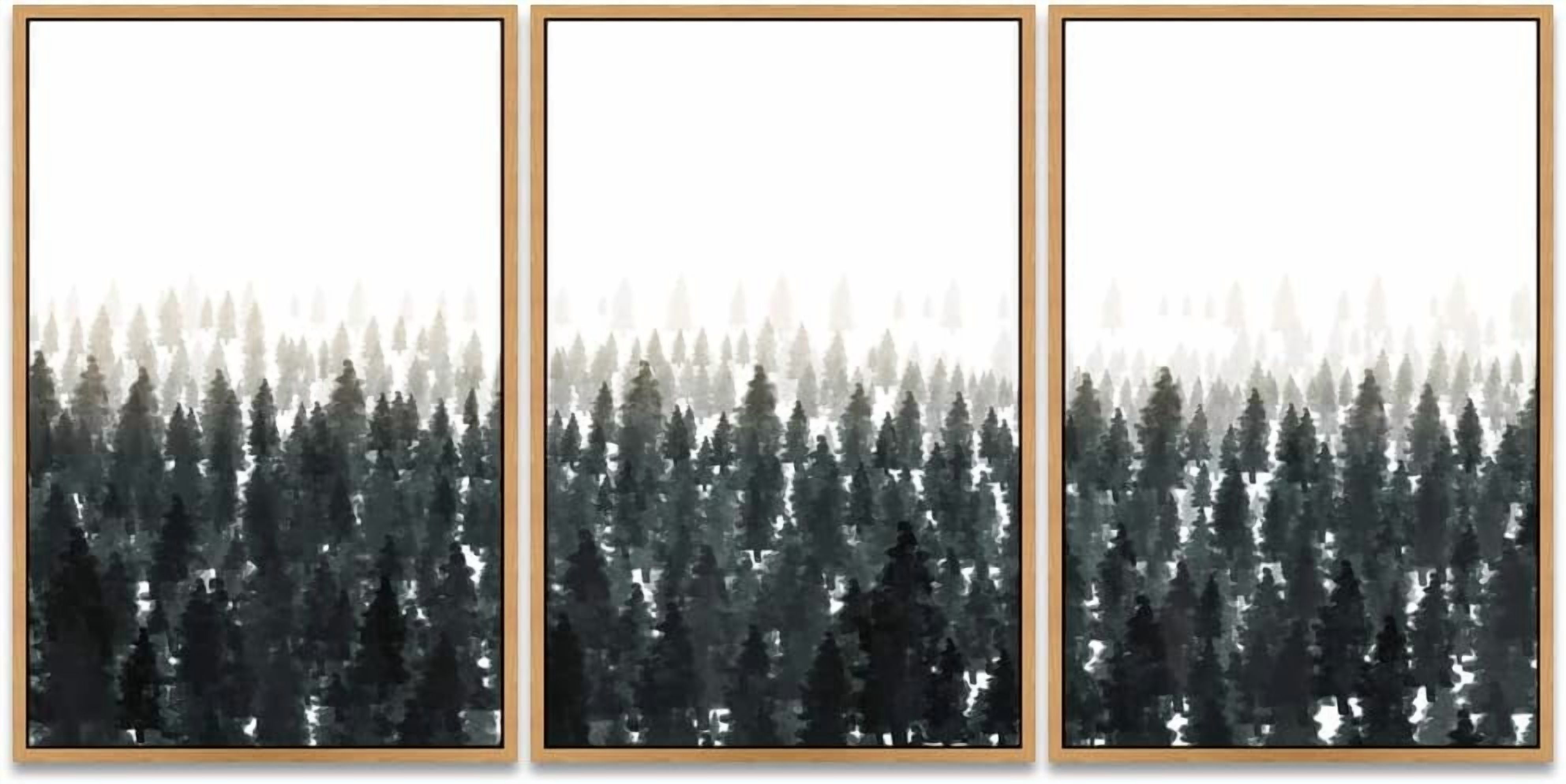 FCCUYE 3 Piece d Canvas Wall Art City Covered with Snow Canvas Prints ...