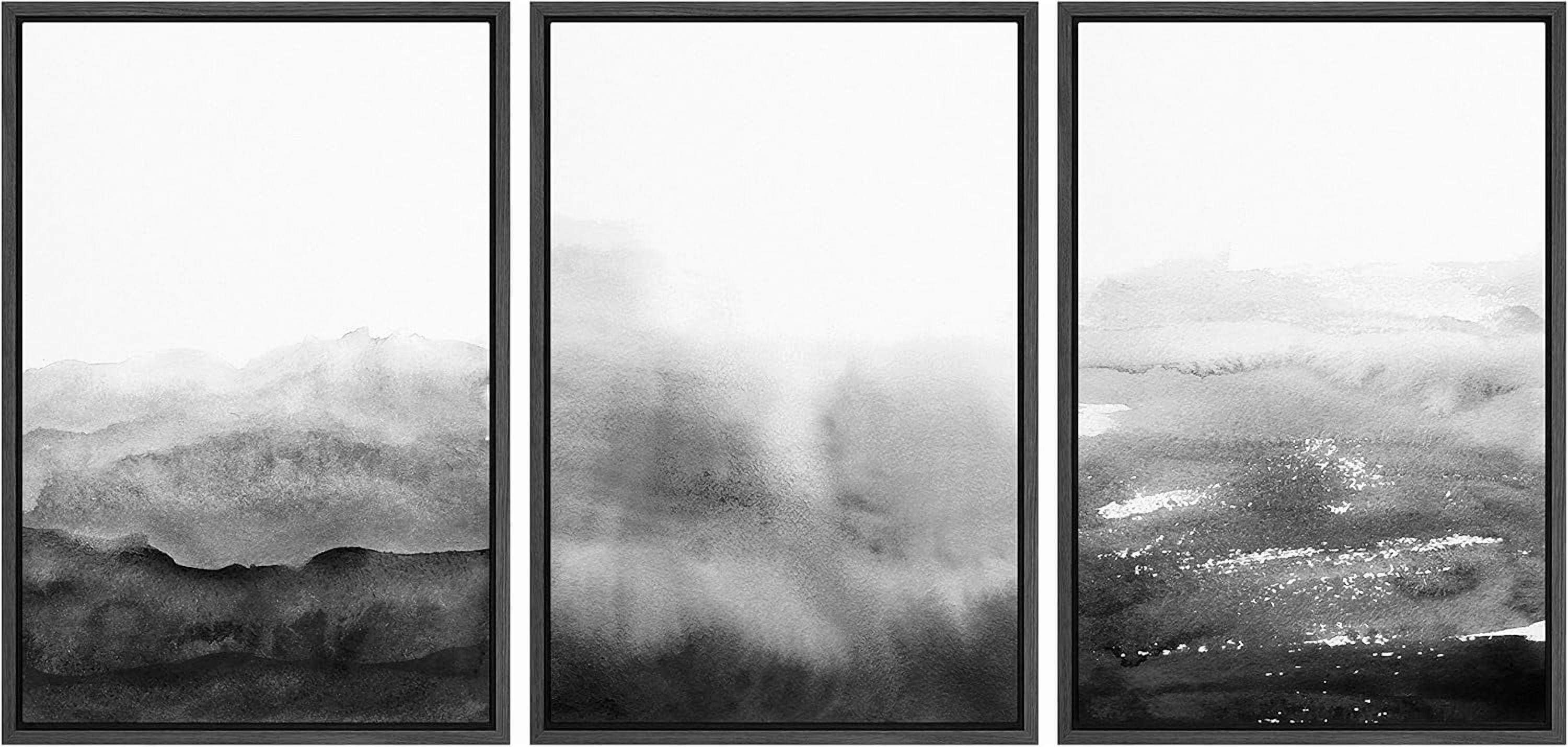 FCCUYE 3 Piece d Canvas Wall Art Mountain Covered with Snow Canvas ...