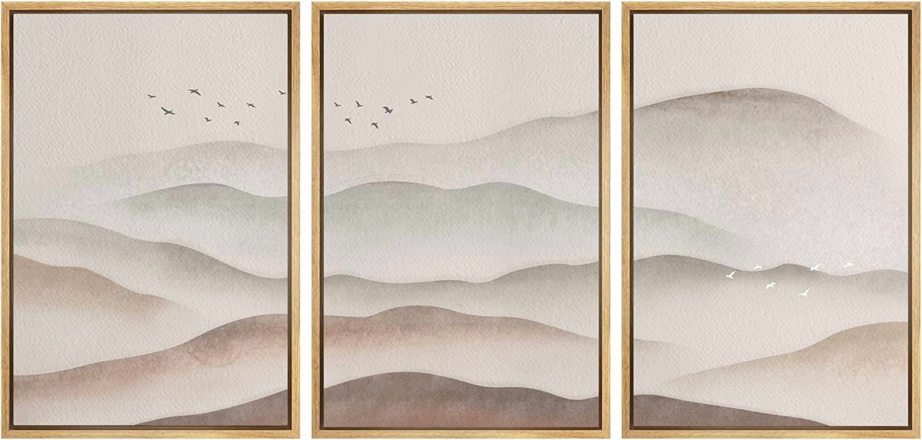 FCCUYE 3 Piece d Canvas Wall Art Mountain Covered with Snow Canvas ...