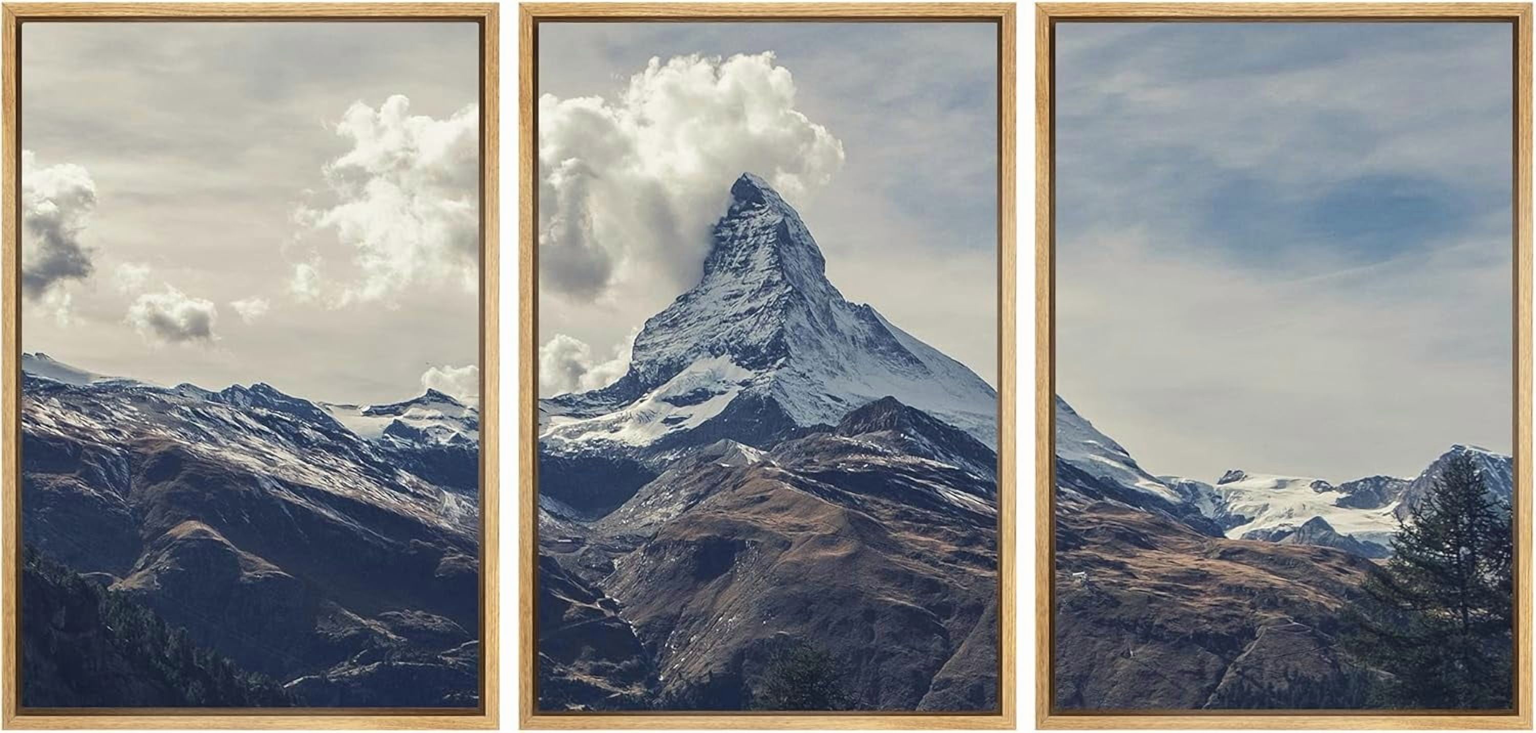 FCCUYE 3 Piece d Canvas Wall Art Snow Mountain Landscape Canvas Prints ...
