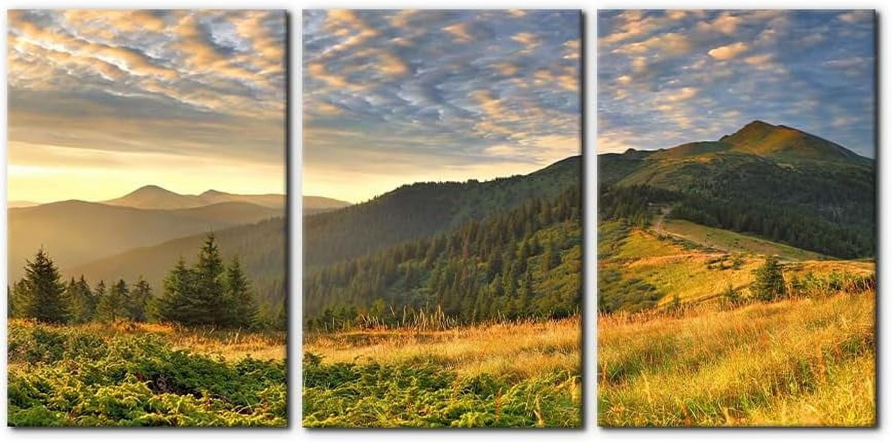 FCCUYE 3 Pieces Canvas Print Wall Art Set Lake Sunset Landscape Modern ...