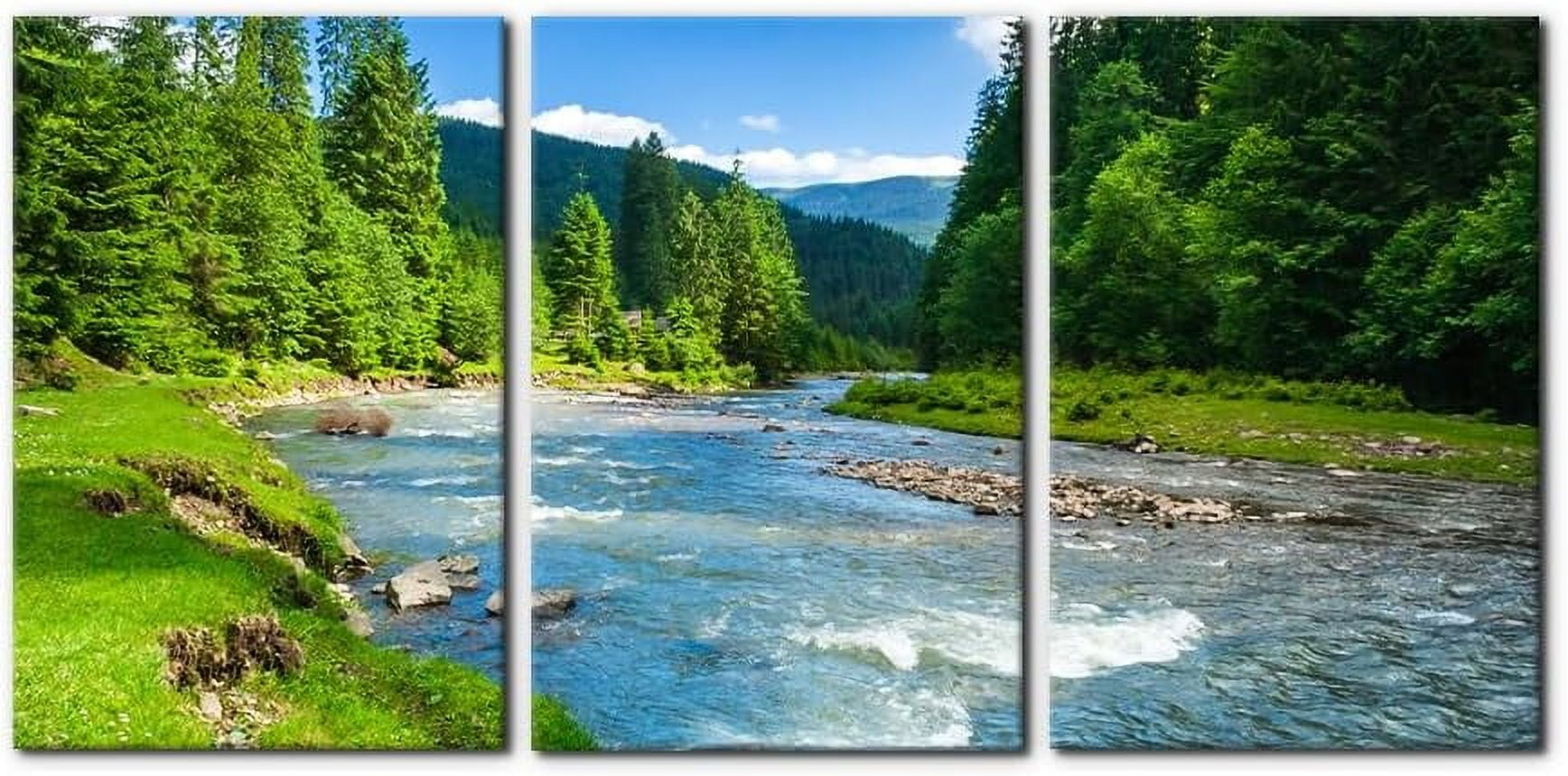 FCCUYE 3 Pieces Canvas Print Wall Art Set Lake Sunset Landscape Modern ...