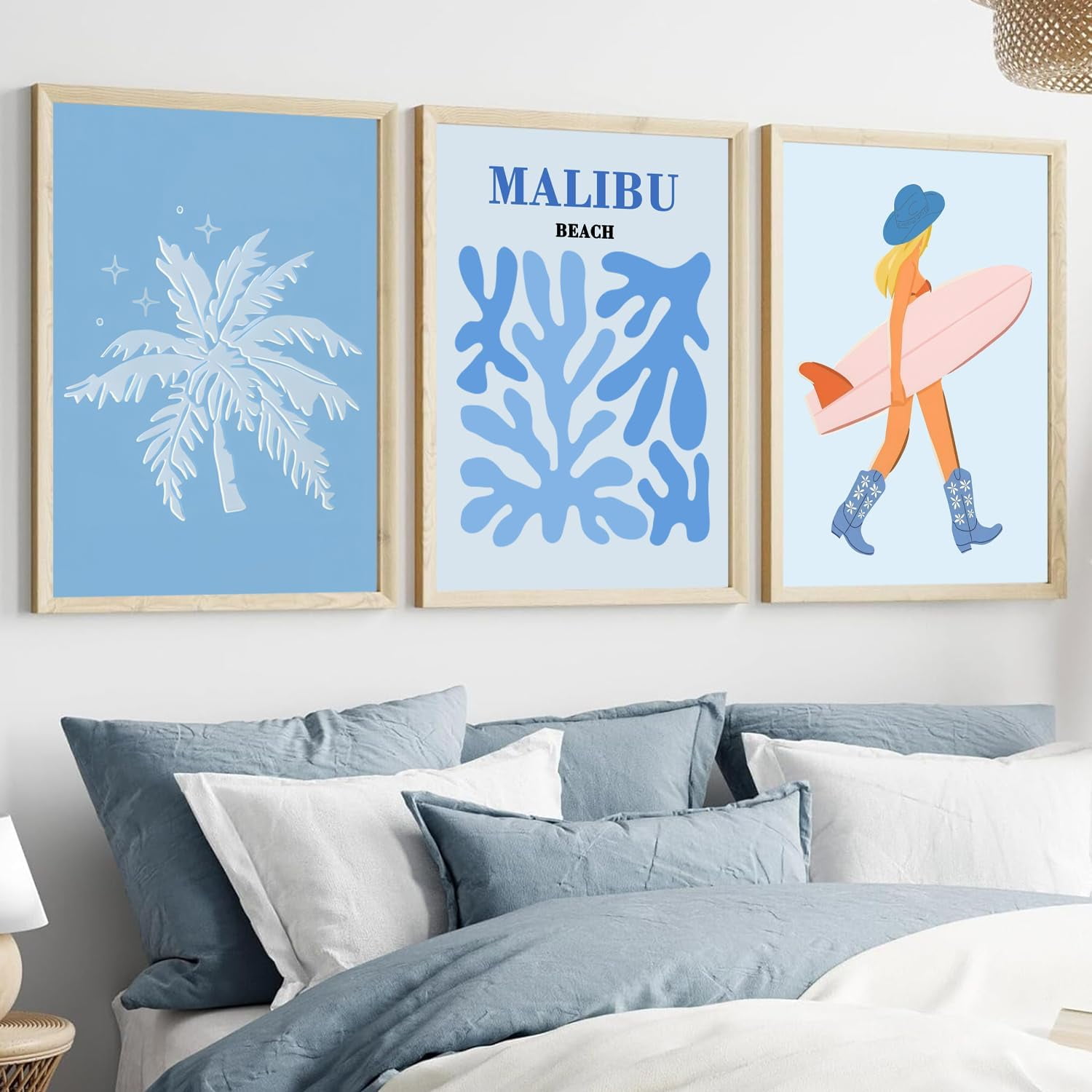 FCCUYE Blue Matisse Flower Poster Set of 3 Boho Henri Matisse Light ...