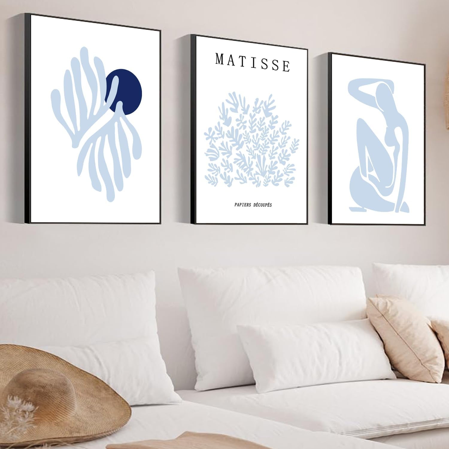 FCCUYE Blue Matisse Flower Poster Set of 3 Boho Henri Matisse Light ...