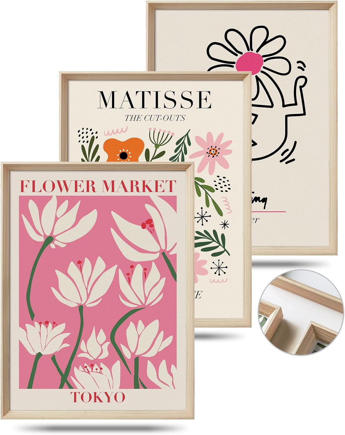 FCCUYE Boho Canvas Wall Art(No Plexiglass), Framed High Side Wall Art ...