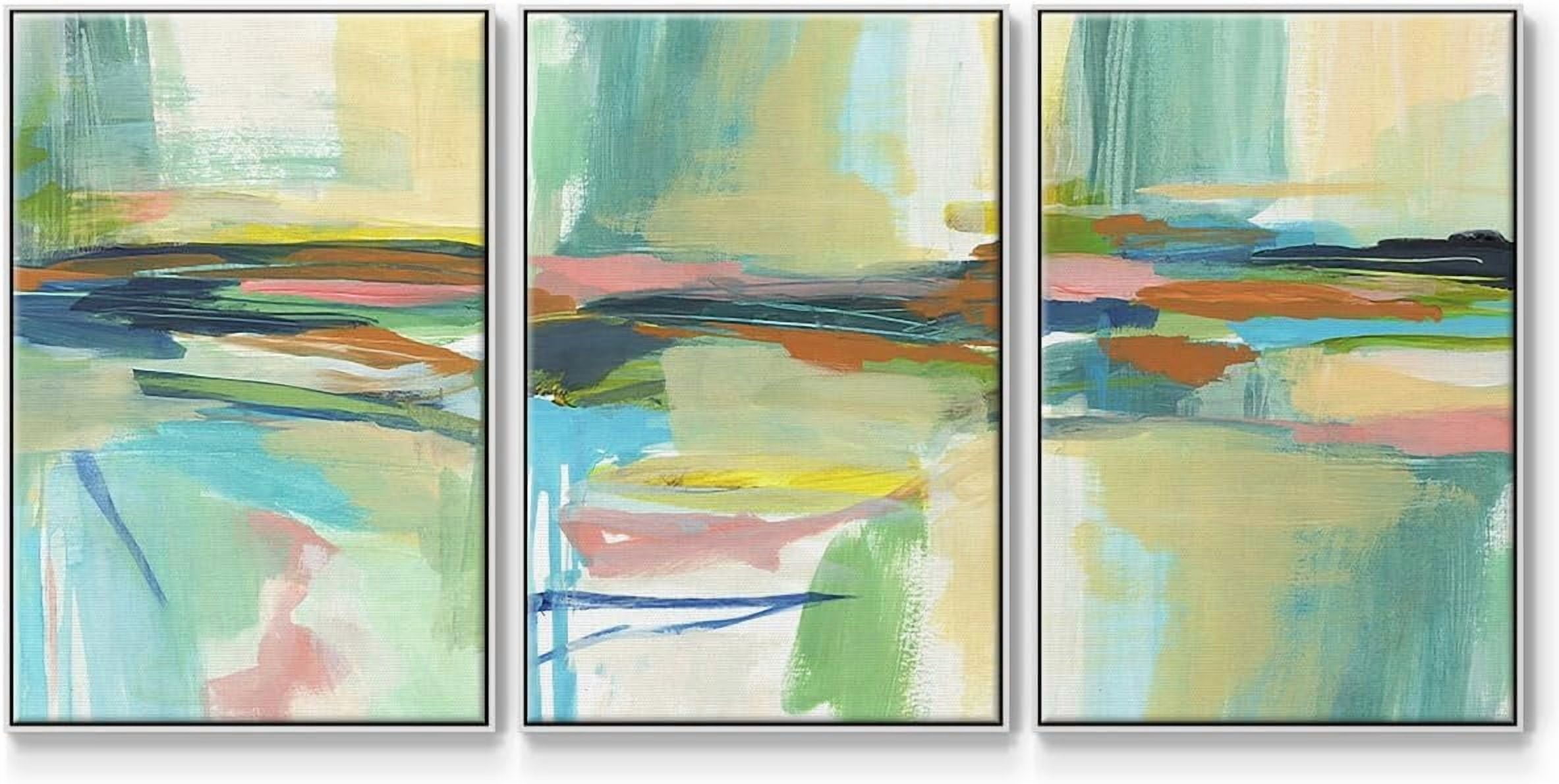 FCCUYE Canvas 3 Piece Wall Art Home Paintings & Prints White Abstract ...