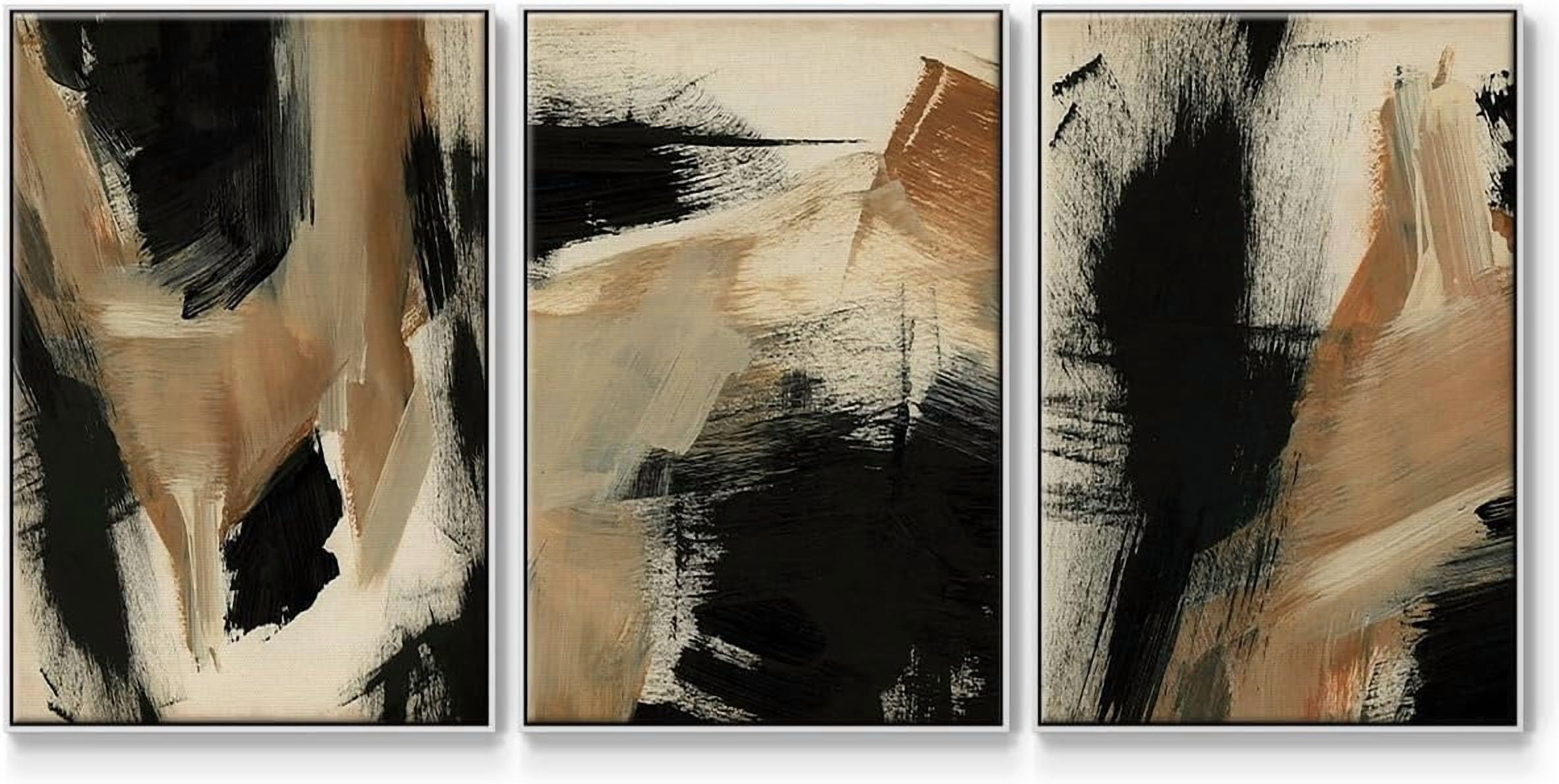 FCCUYE Canvas 3 Piece Wall Art Home Paintings & Prints White Abstract ...