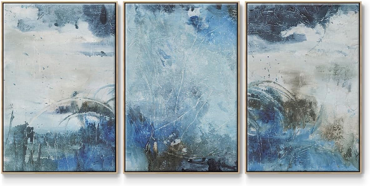 FCCUYE Canvas 3 Piece Wall Art Home Paintings & Prints White Abstract ...