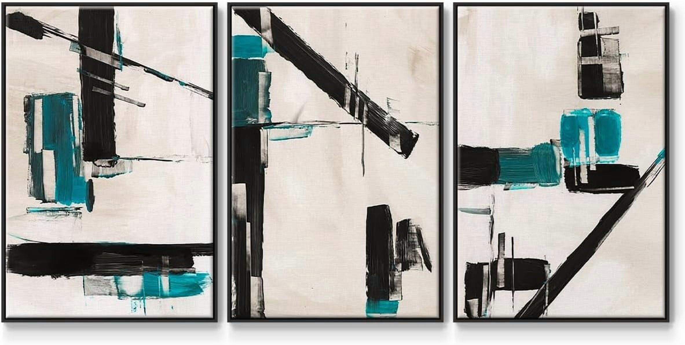 FCCUYE Canvas 3 Piece Wall Art Home Paintings & Prints White Abstract ...