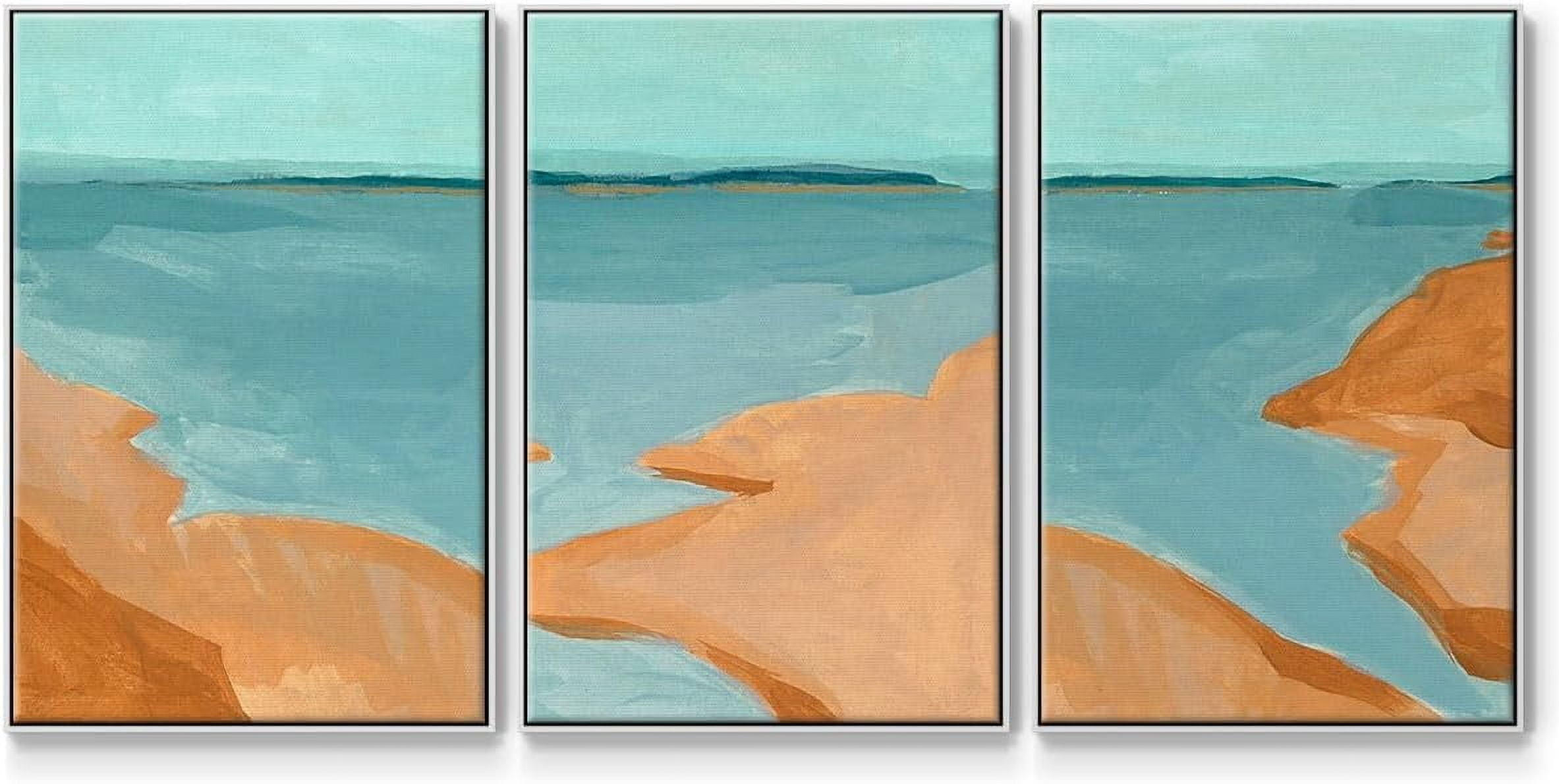 FCCUYE Canvas 3 Piece Wall Art Home Paintings & Prints White Abstract ...