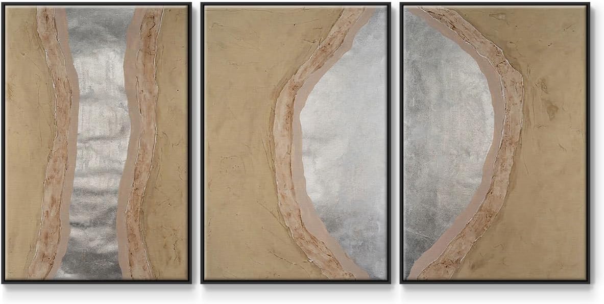 FCCUYE Canvas 3 Piece Wall Art Home Paintings & Prints White Abstract ...