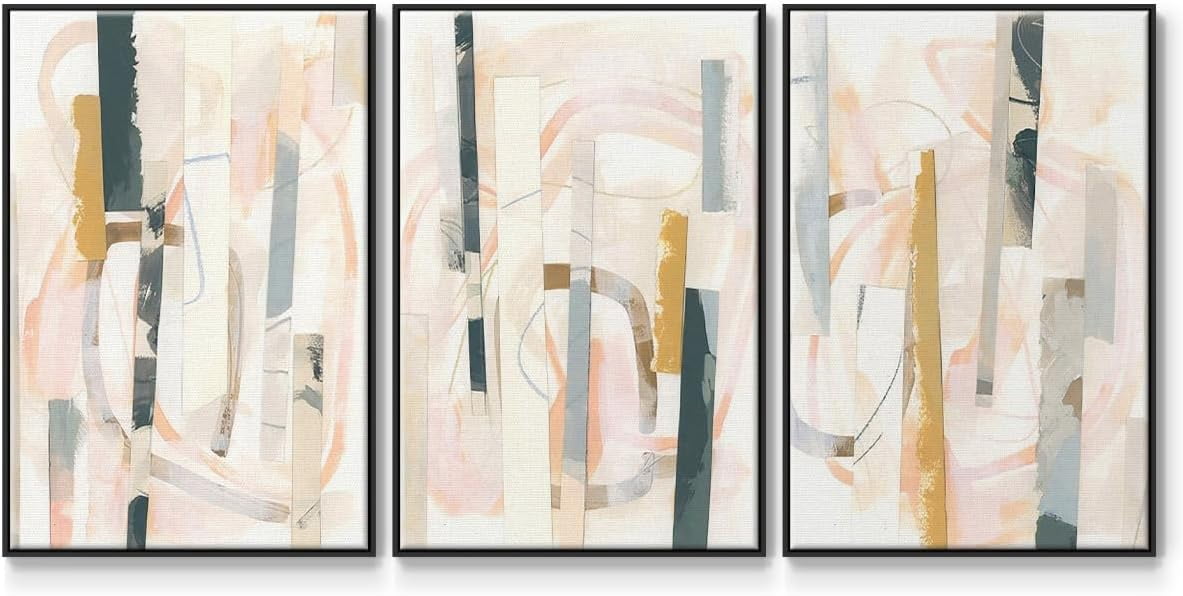 FCCUYE Canvas 3 Piece Wall Art Home Paintings & Prints White Abstract ...