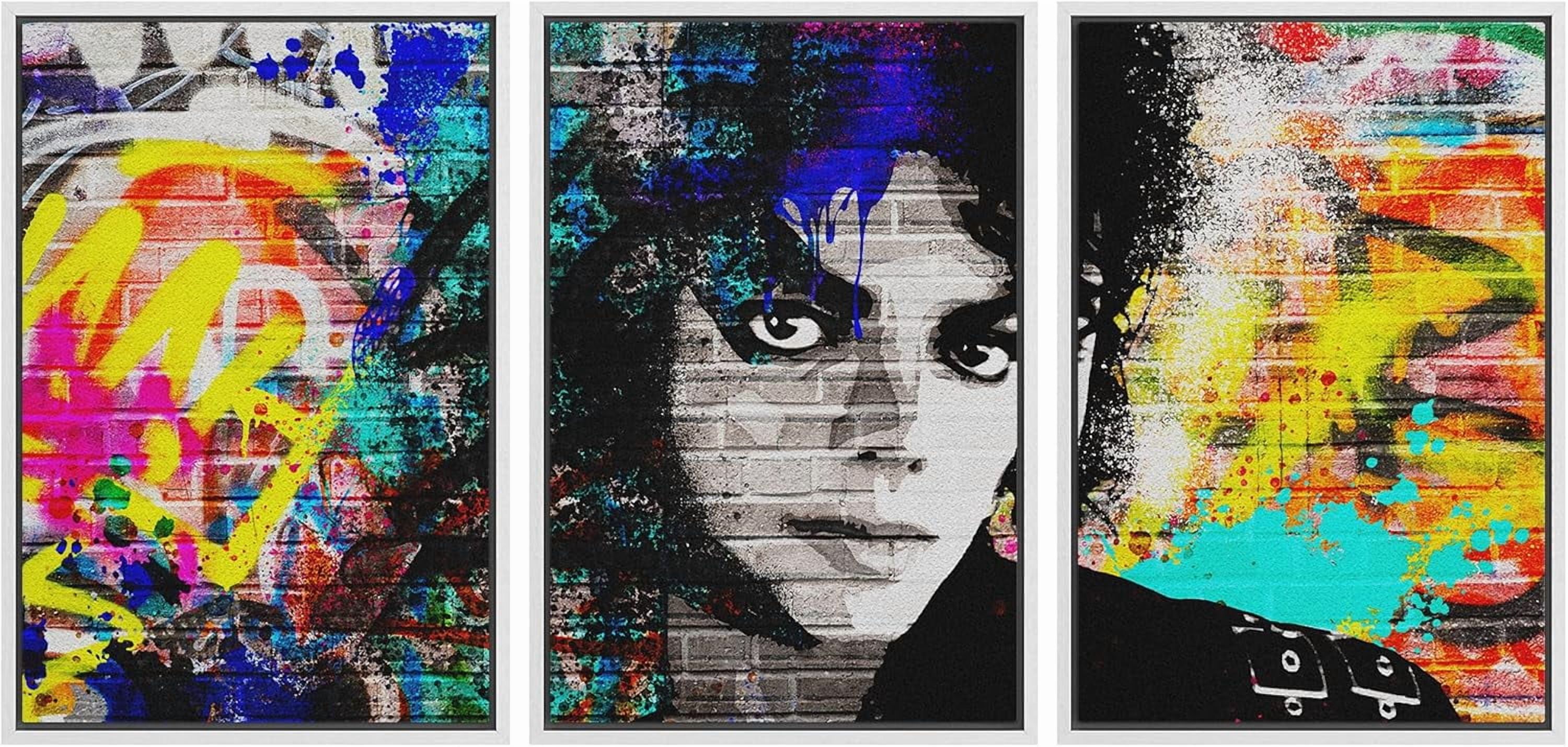 FCCUYE Canvas Print Wall Art Set Urban High Contrast Bruce Lee Portrait ...