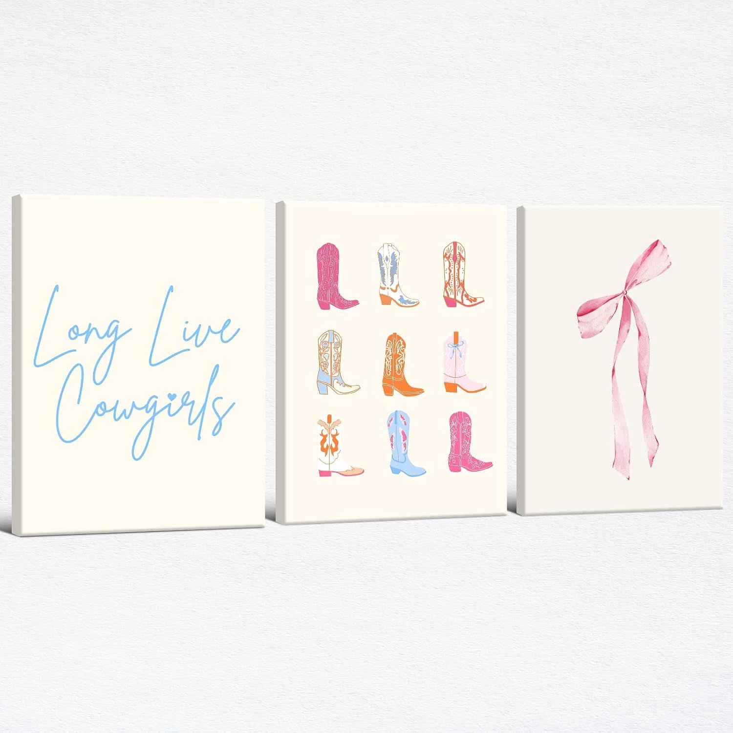 FCCUYE Coquette Pink Bow Poster Trendy Preppy Girly Book Canvas Wall ...