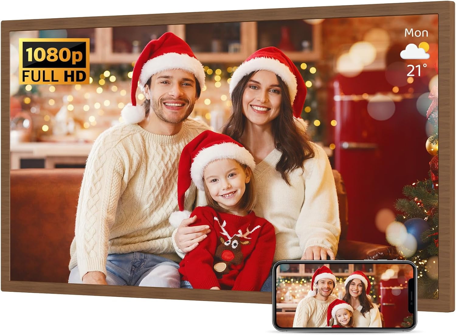 FCCUYE Digital Picture Frame 10.1 Inch WiFi Digital Photo Frame Electronic, IPS Touch Screen ...