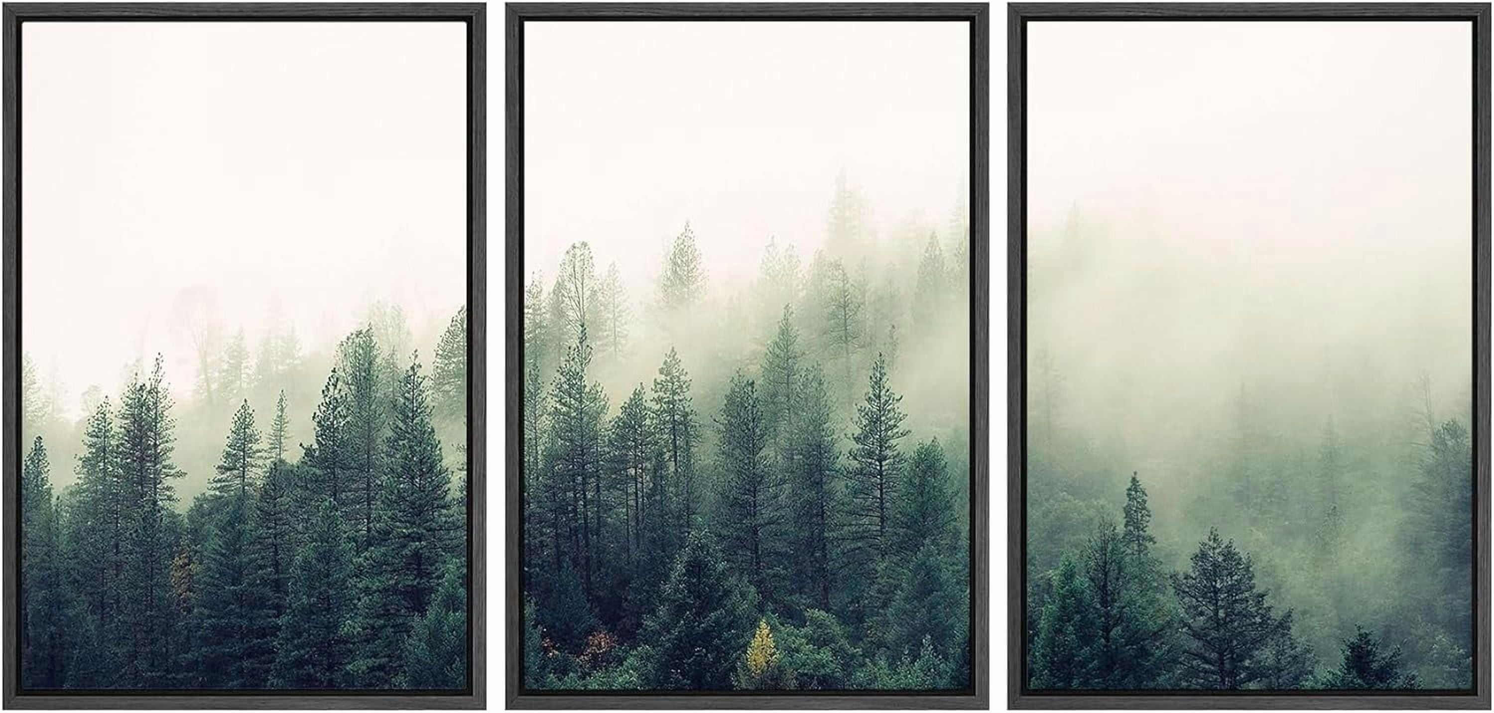 FCCUYE Framed Canvas Print Wall Art Set Grunge Blue Watercolor ...