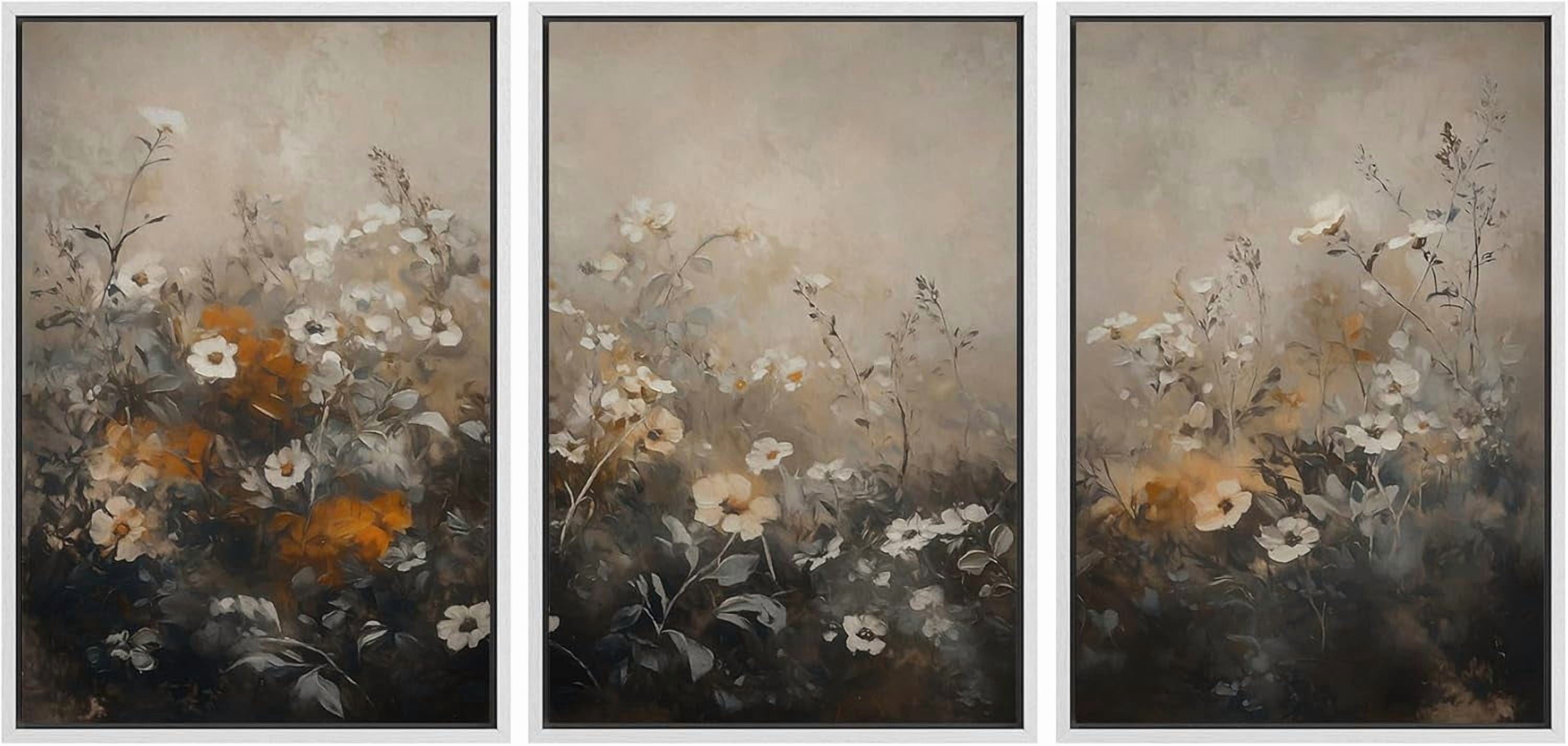 FCCUYE Framed Canvas Print Wall Art Set Soft Hydrangea Floral Subtle ...