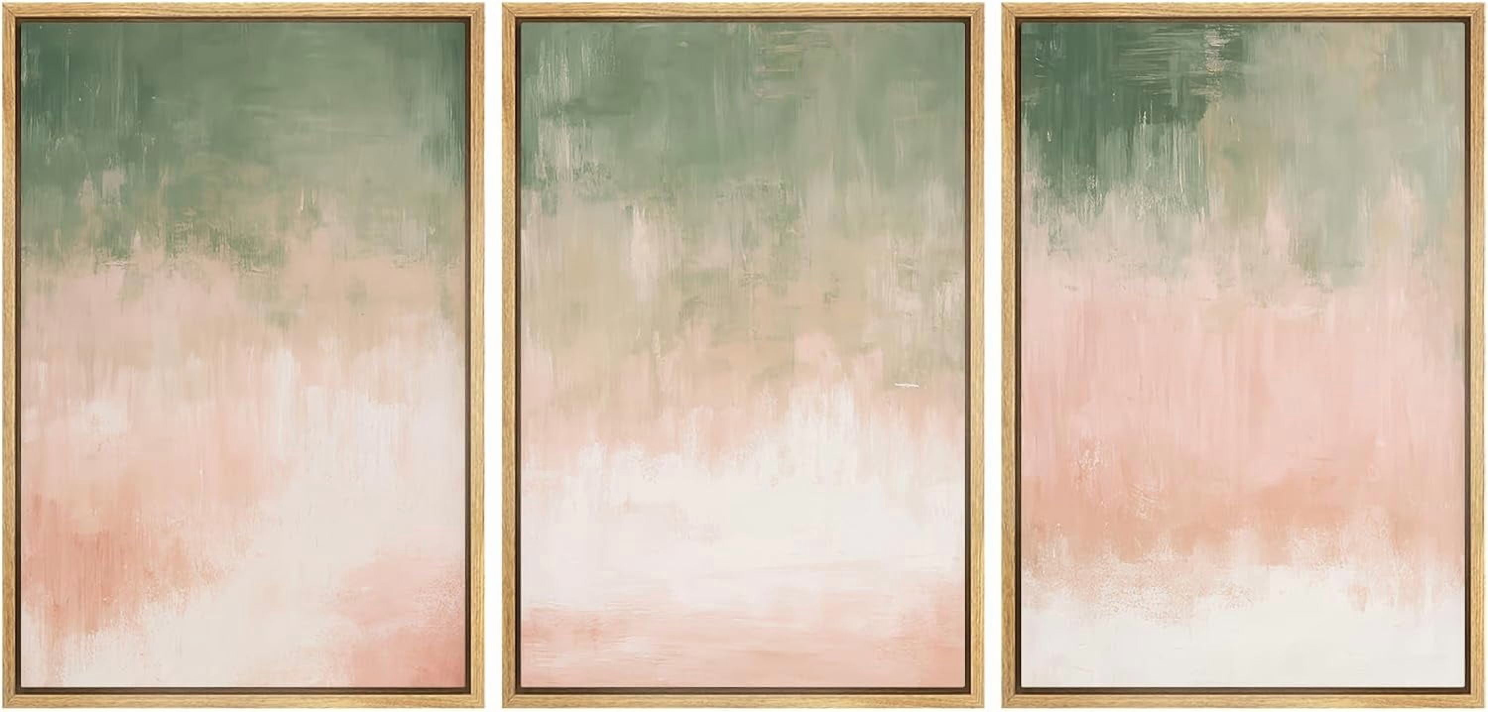 FCCUYE Framed Canvas Print Wall Art Set Soft Hydrangea Floral Subtle ...