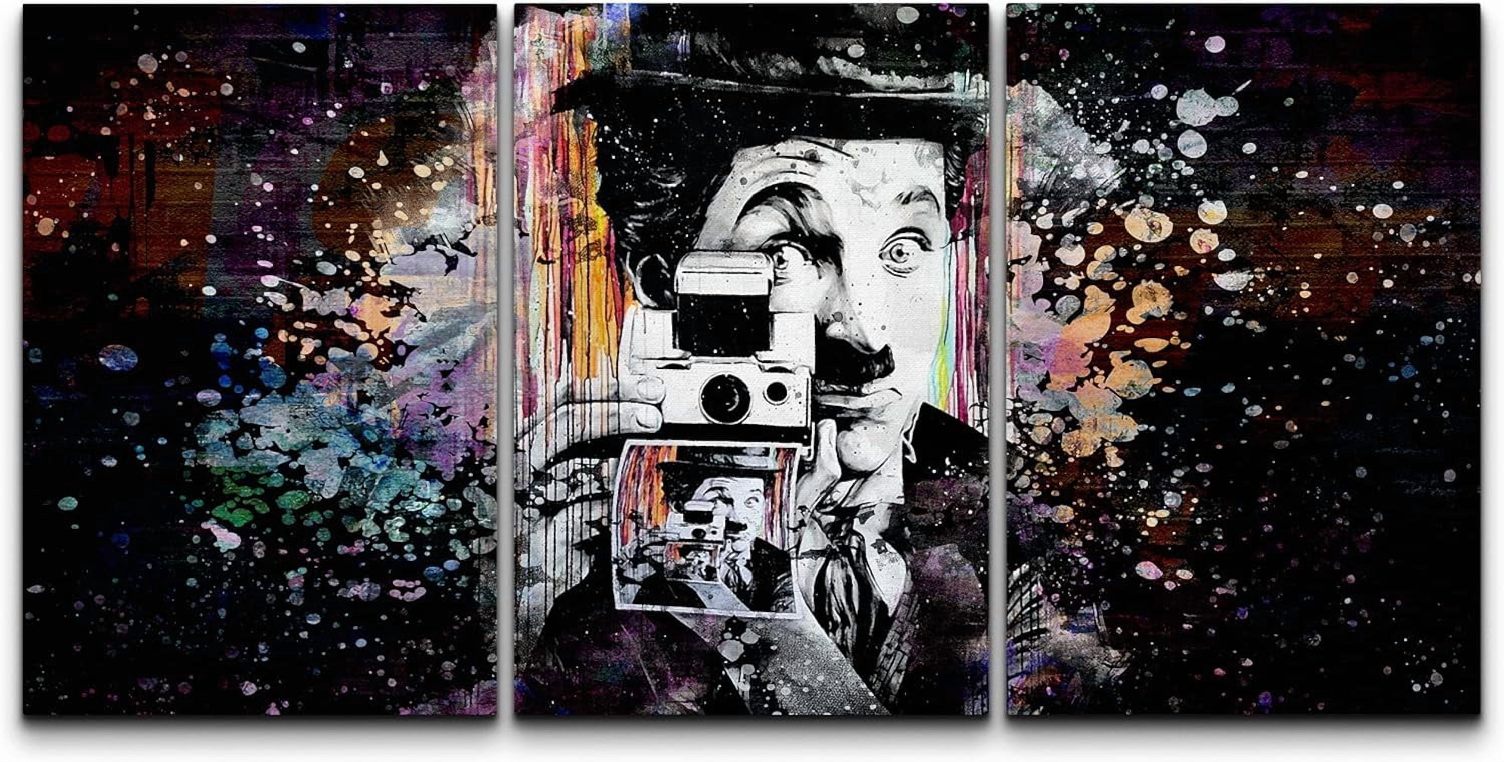 FCCUYE Framed Canvas Print Wall Art Set Spray Paint Style Andy Warhol ...