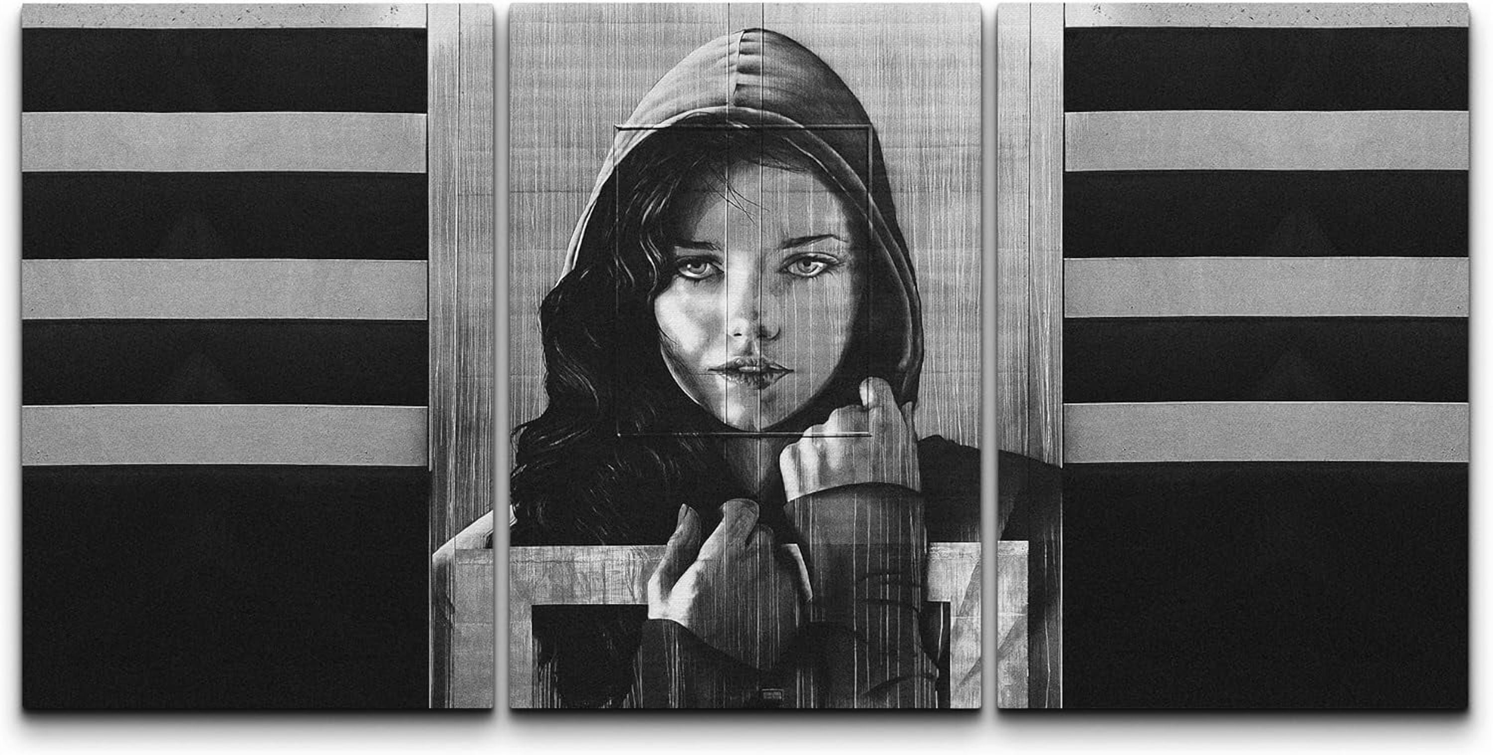 FCCUYE Framed Canvas Print Wall Art Set Spray Paint Style Andy Warhol Graffiti & Street Art ...