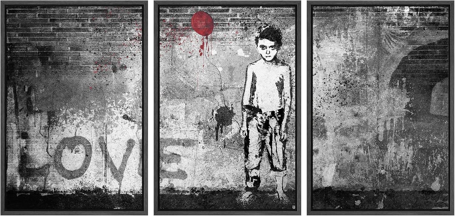 FCCUYE Framed Canvas Print Wall Art Set Spray Paint Style Andy Warhol ...