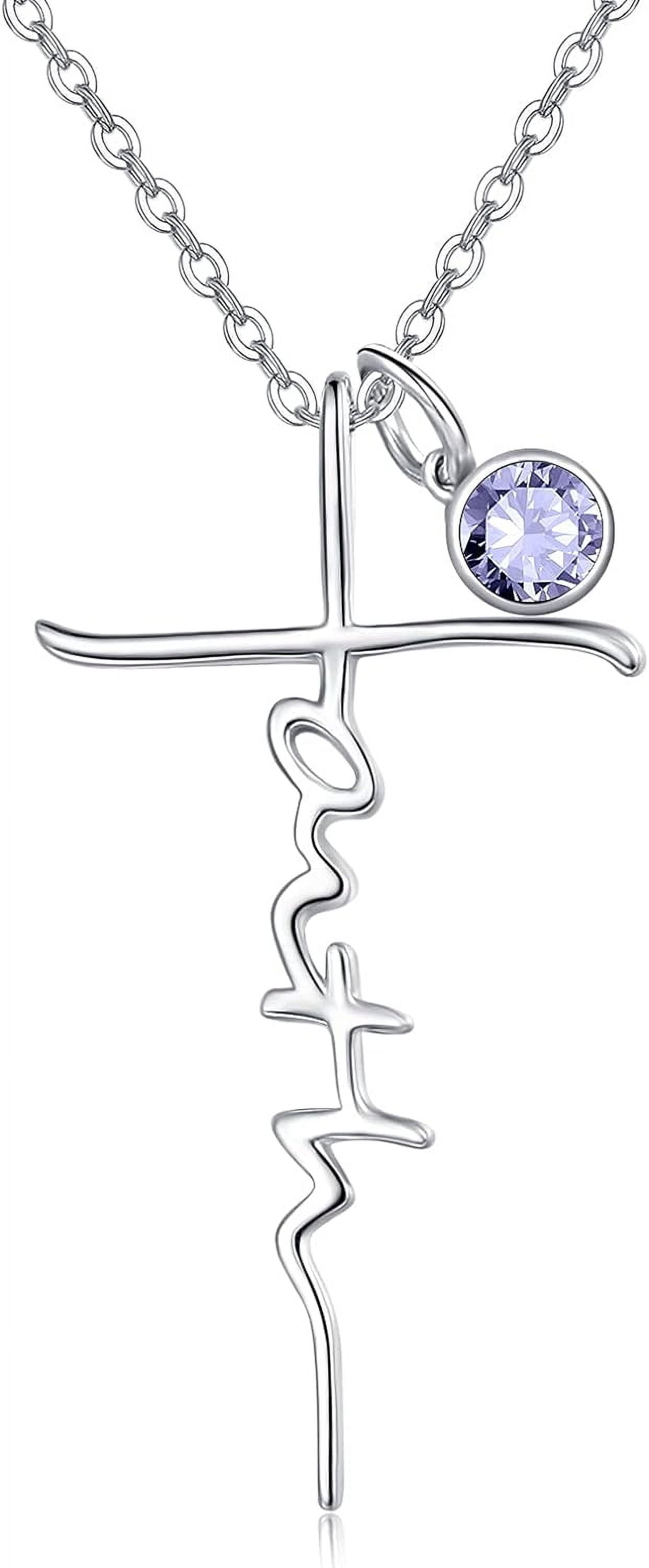 FCCUYE Graduation Gifts, Faith Necklace for Women 925 Sterling Silver ...