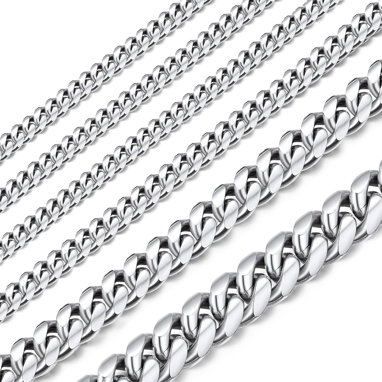 FCCUYE Miami Cuban Link Chain Necklace for Men, 4.8mm/6mm/10mm/14mm ...