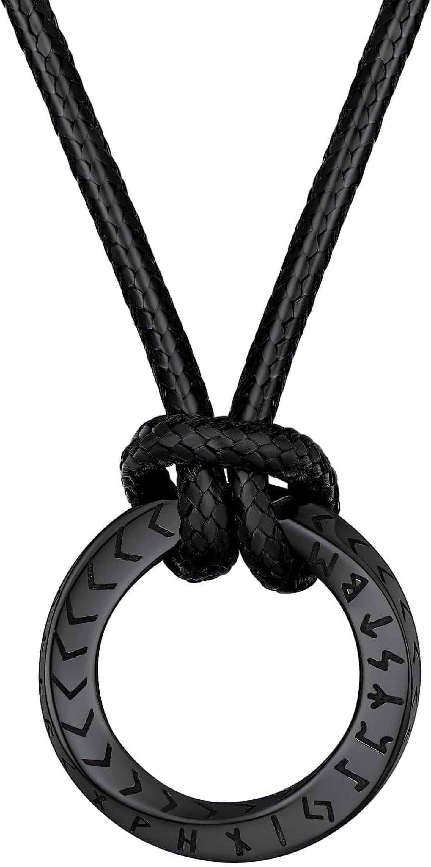 FCCUYE Norse Viking Rune Necklace with Adjustable Braided Leather ...