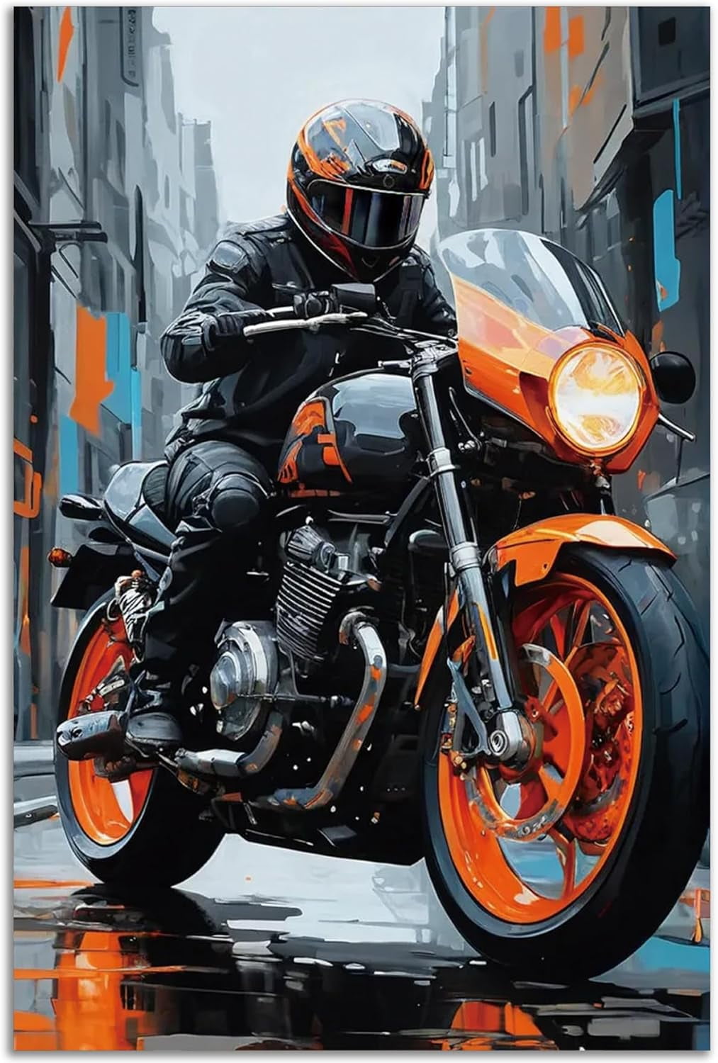 FCCUYE Set of 3 Motorcycle Canvas Art Prints - 12x16 Inches Unframed ...