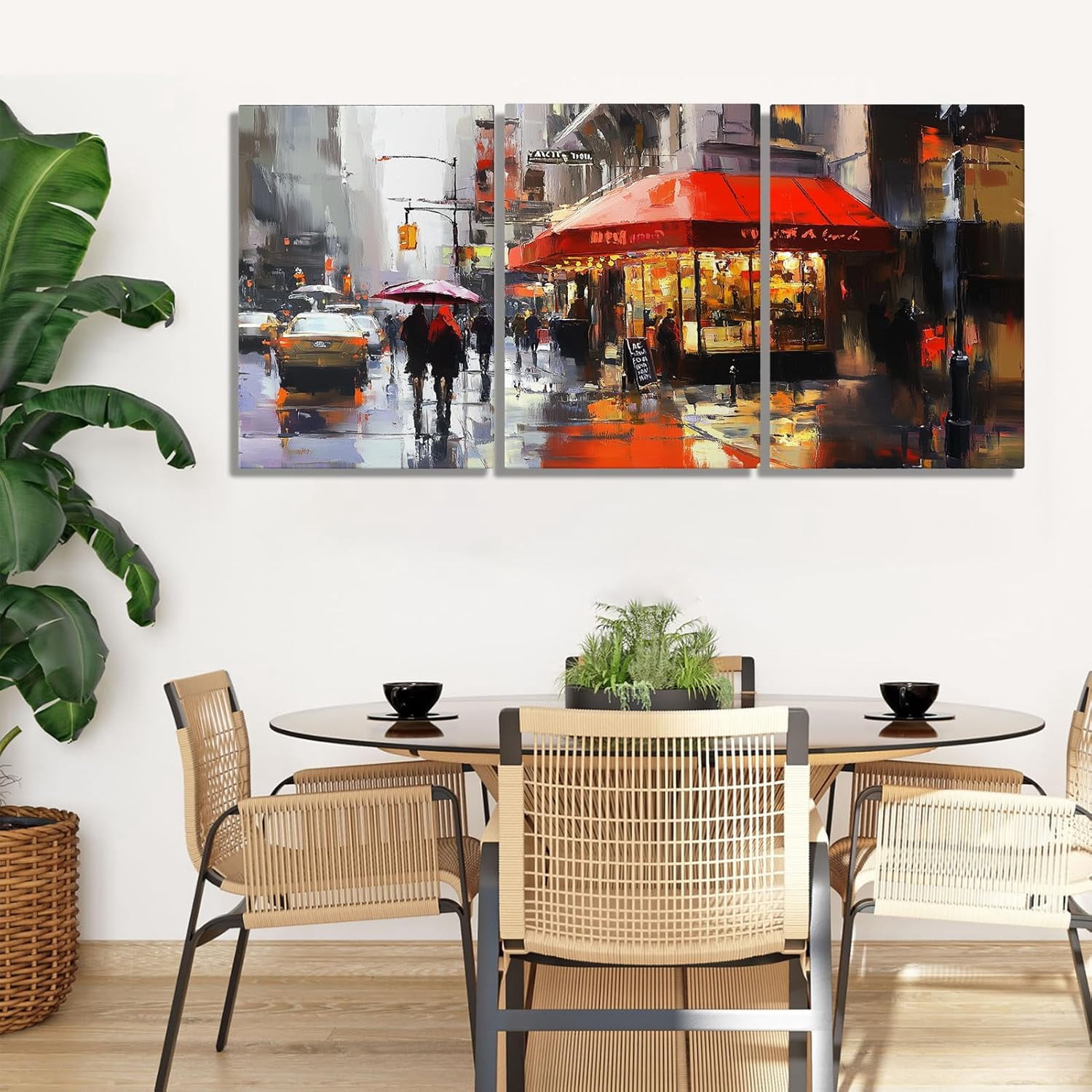 FCCUYE Street Scene Canvas Wall Art, Street Scene Artwork, French ...