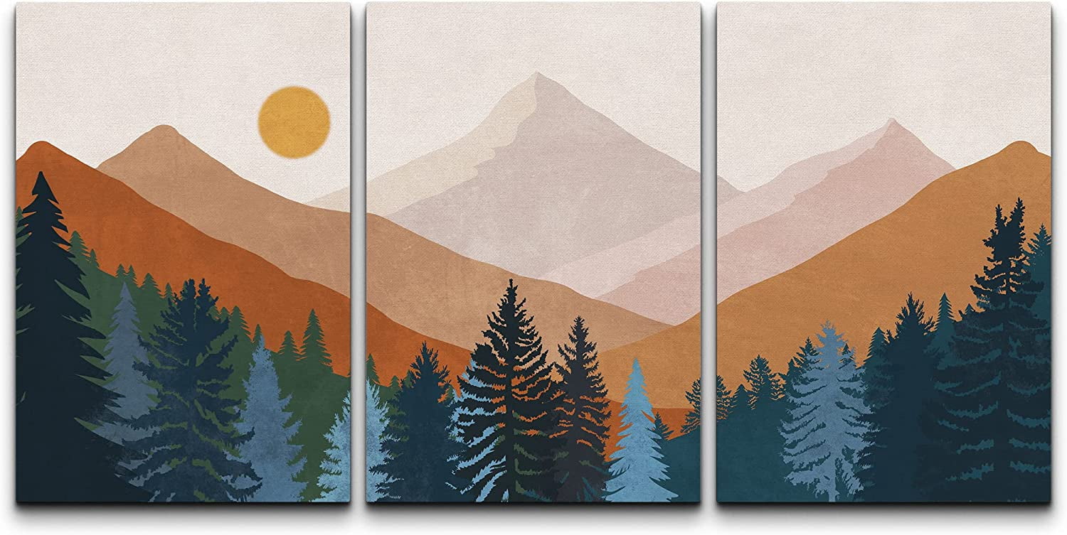 FCCUYE d Canvas Print Wall Art Set Minimal Green Southwest Desert Cacti ...