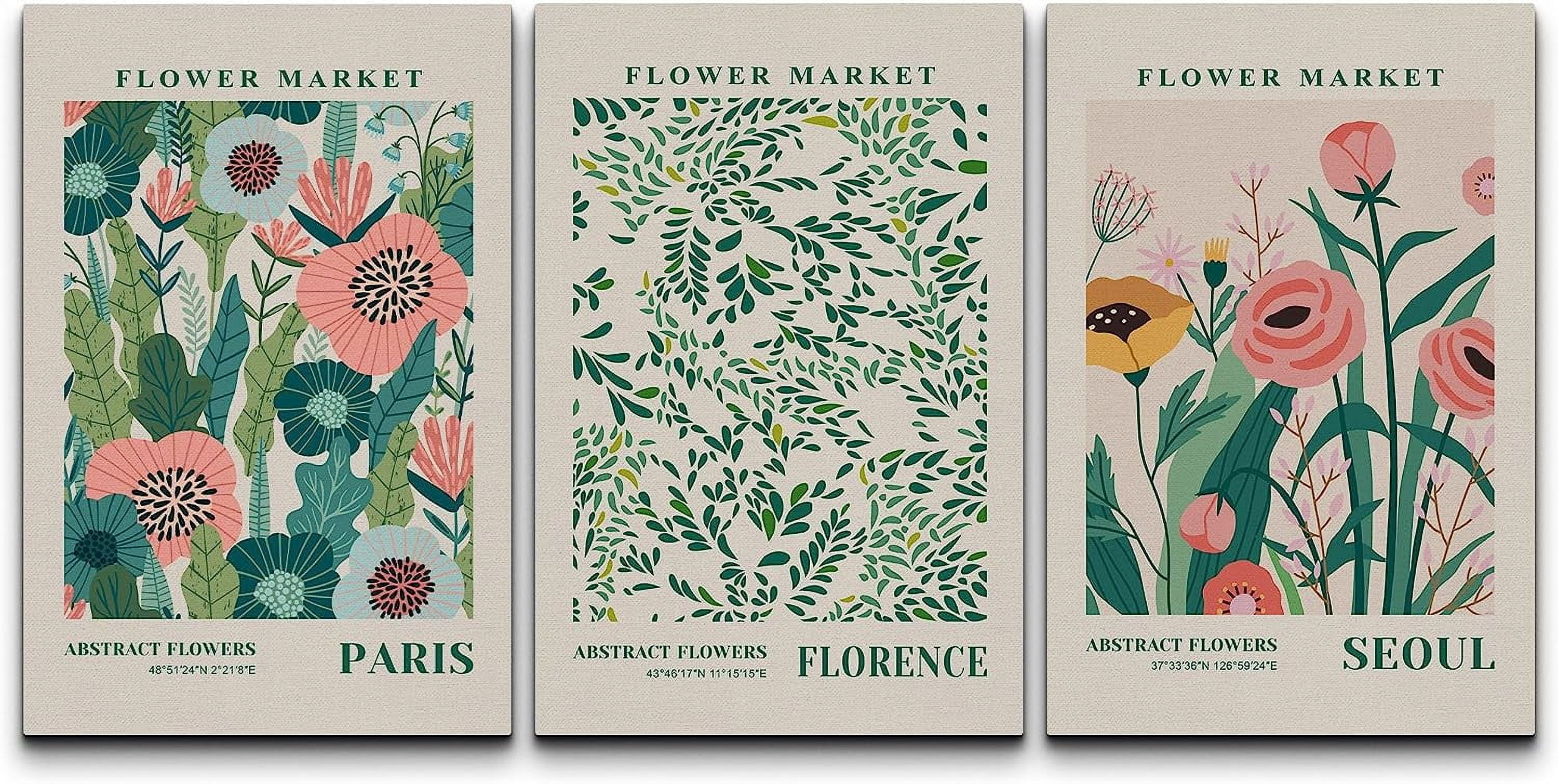 FCCUYE d Canvas Print Wall Art Set Monet-Inspired Garden Path ...