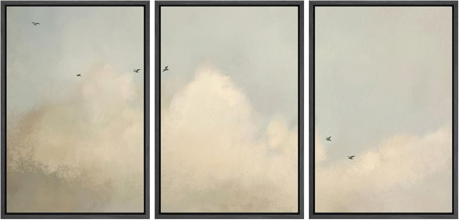 FCCUYE d Wall Art Print Set Flock of Abstract Birds in Flight Earthy ...