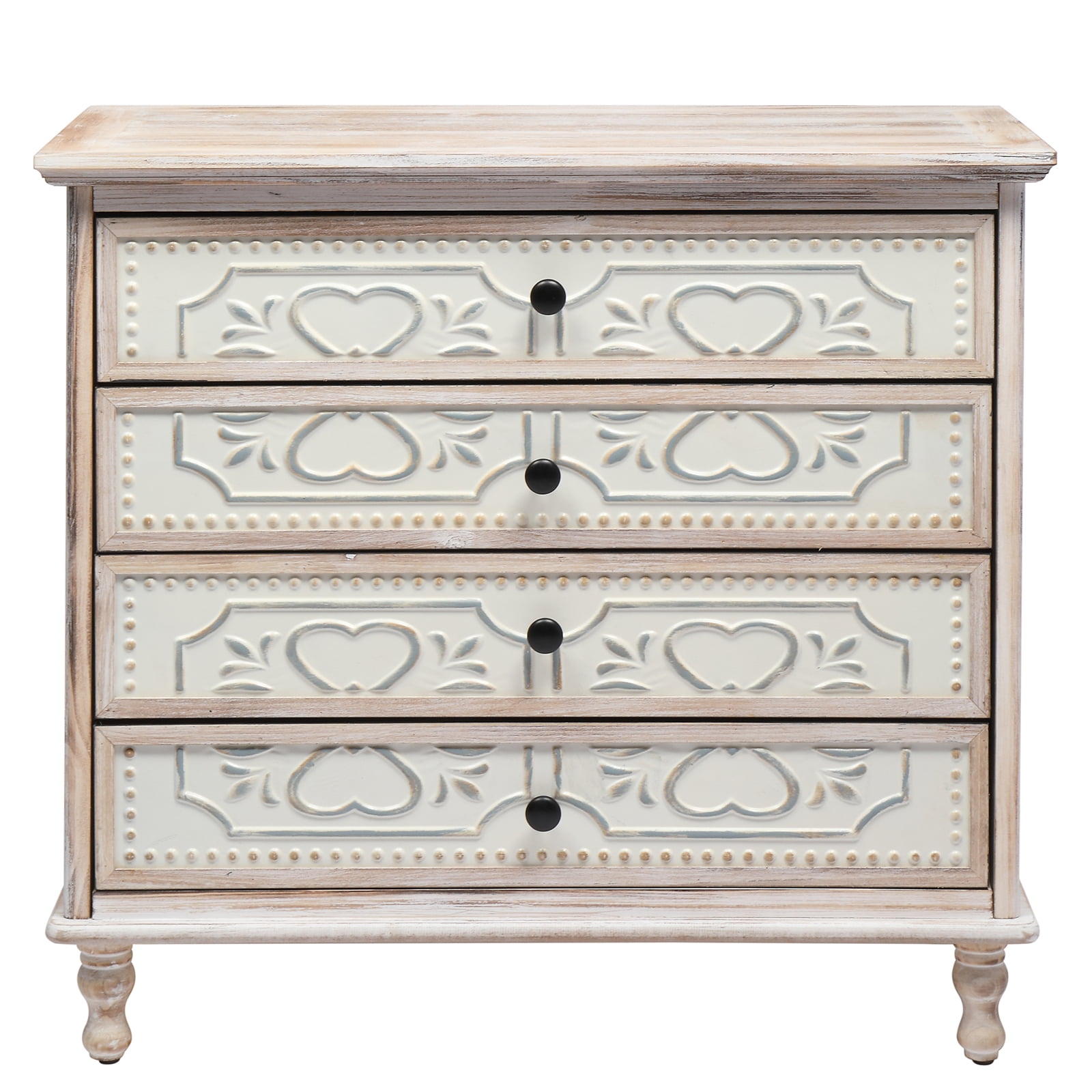 FCH 4-Drawer Solid Wood Dresser - Elegant Storage Cabinet for Bedroom ...