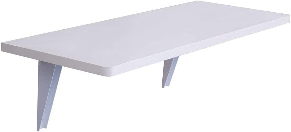 FCH Folding Computer Desks for Small Spaces, Wall Mounted, Fully Folded ...