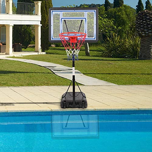 FCH Poolside Hoop, Adjustable Height 45"-53" Swimming Pool System with ...
