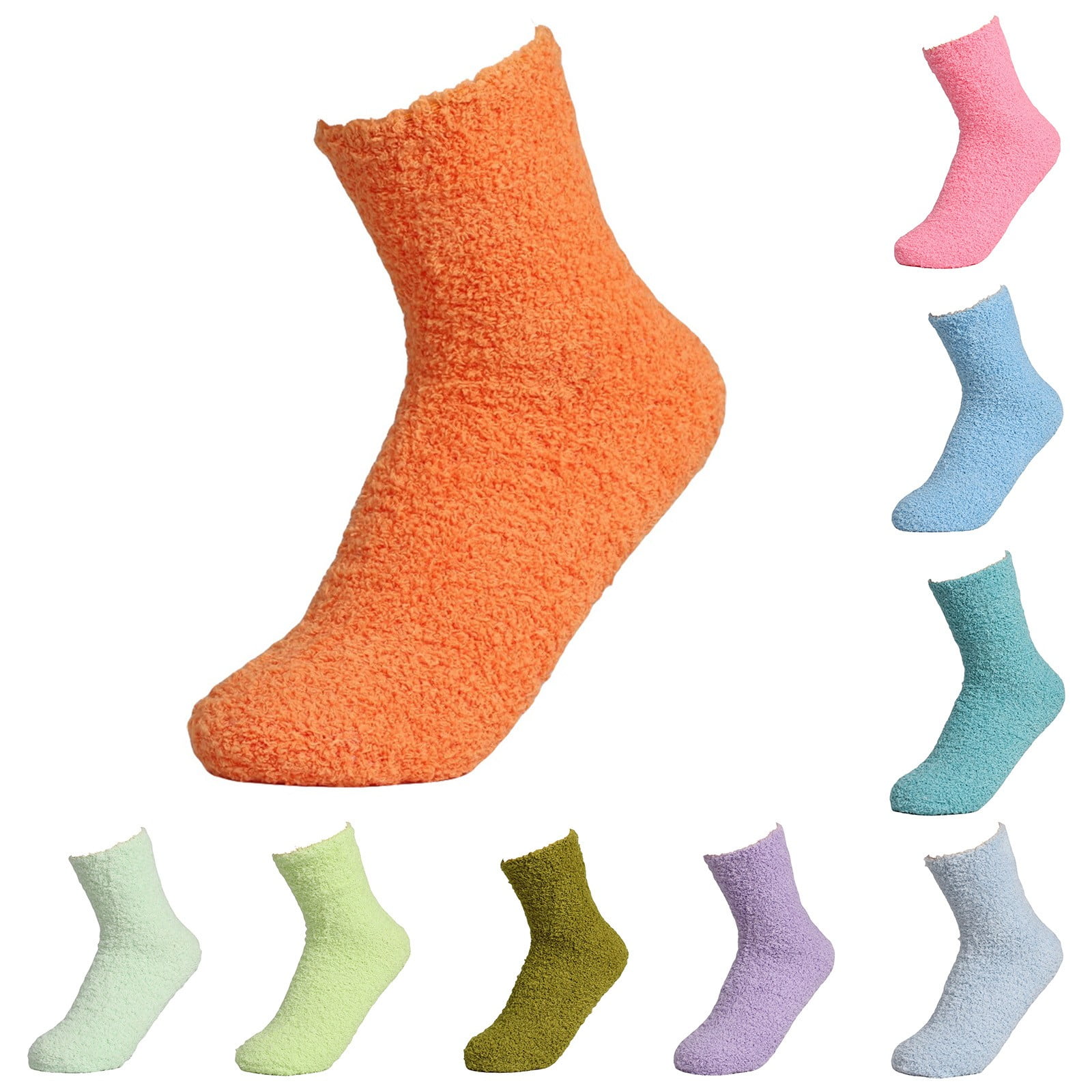 FCLoft 2 Pairs Women's Fuzzy Fluffy Socks - Soft Warm Plush Slipper ...