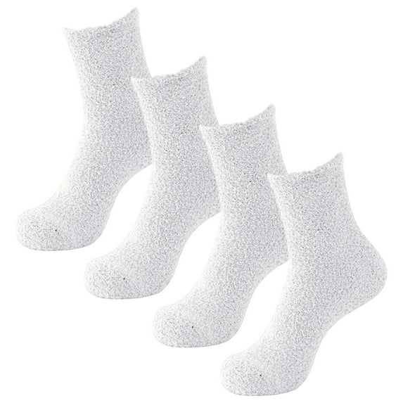 FCLoft 2 Pairs Women's Soft Plush Fuzzy Socks - Coral Fleece Warm ...
