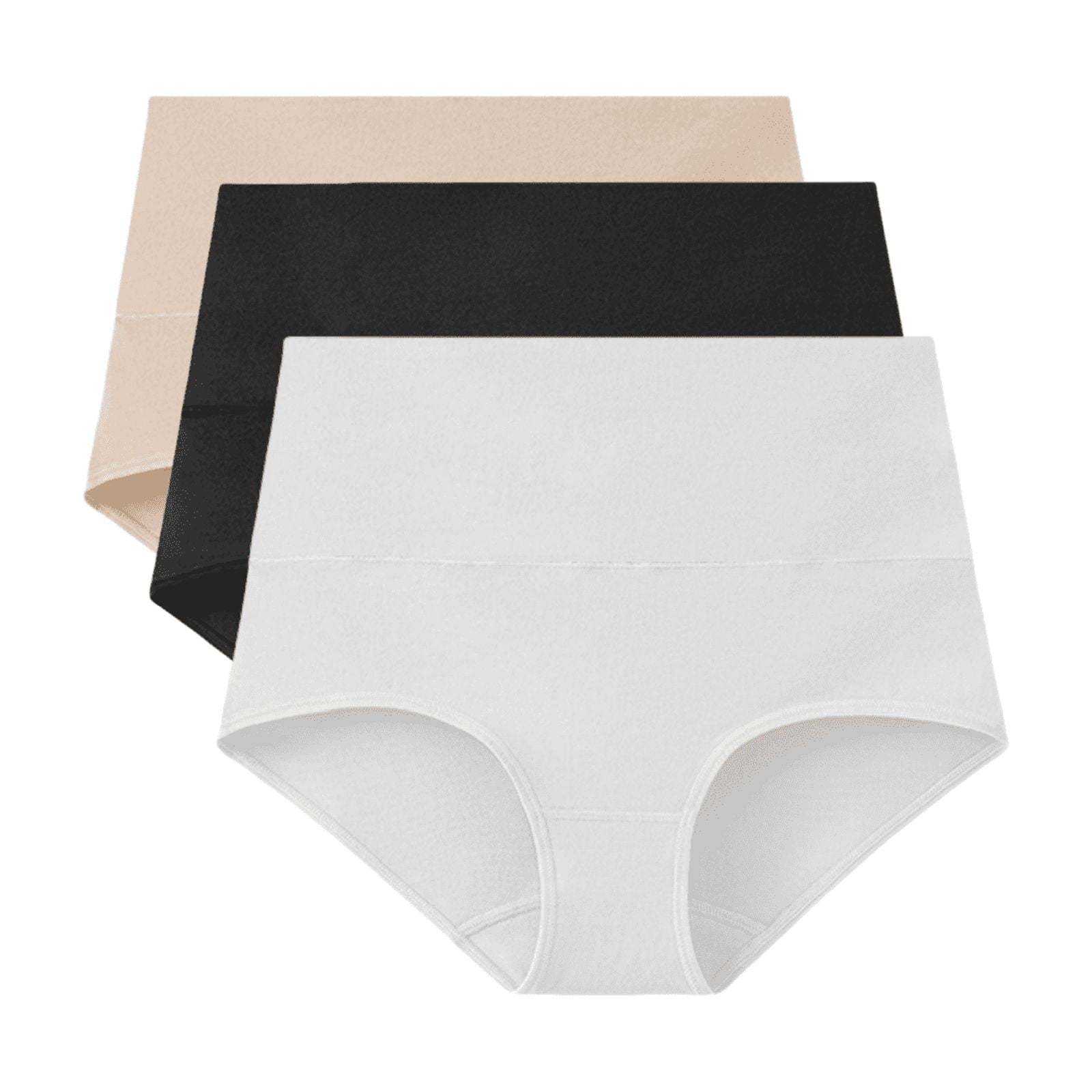 FCLoft Women's 3 Pack Shaping Briefs, Cotton Control Plus Size No ...