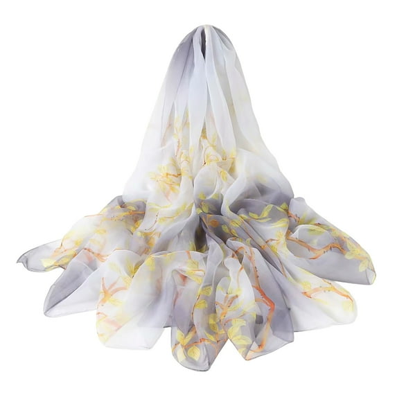 FCLoft Women's Fashion Versatile Scarf - Soft Sand Silk Sunscreen Long ...